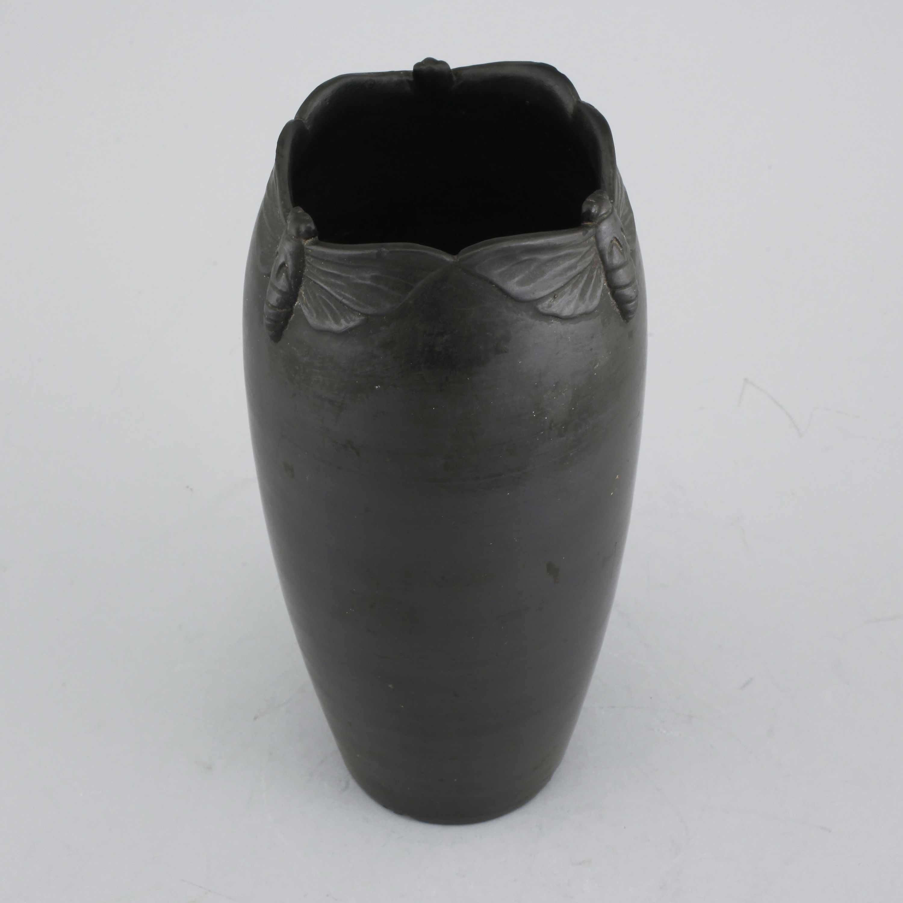 A jugend basalt ware vase by L Hjorths Fabrik on Bornholm, early 20th ...