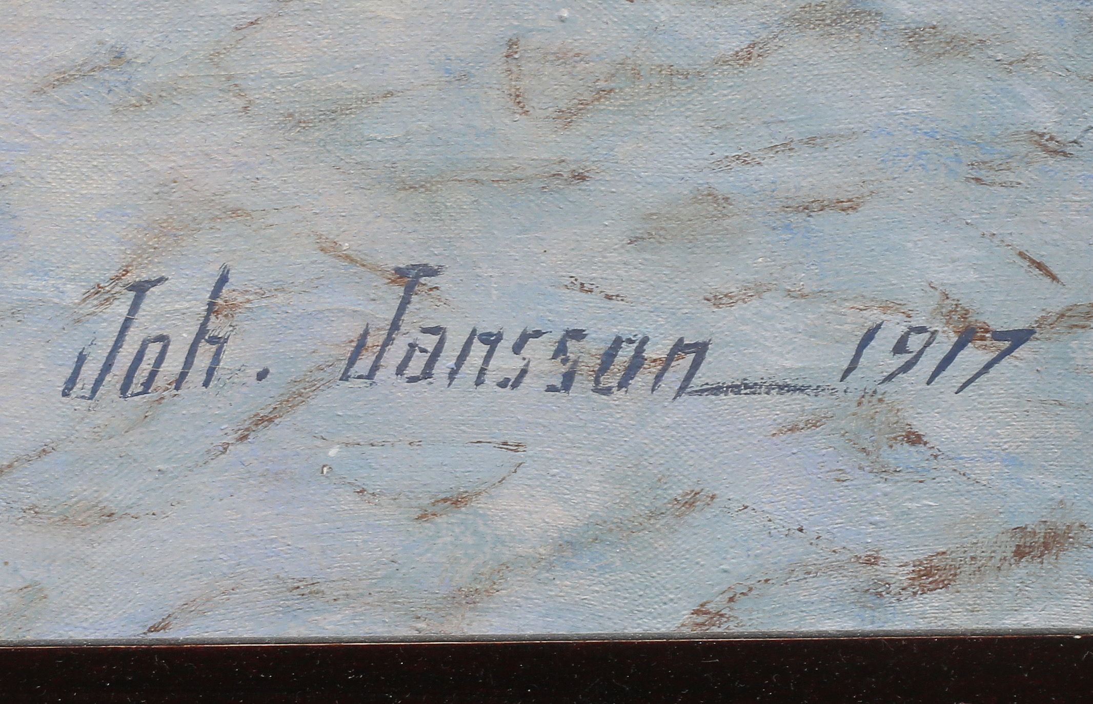 JOHAN JANSSON, oil on canvas, signed and dated 1917. - Bukowskis