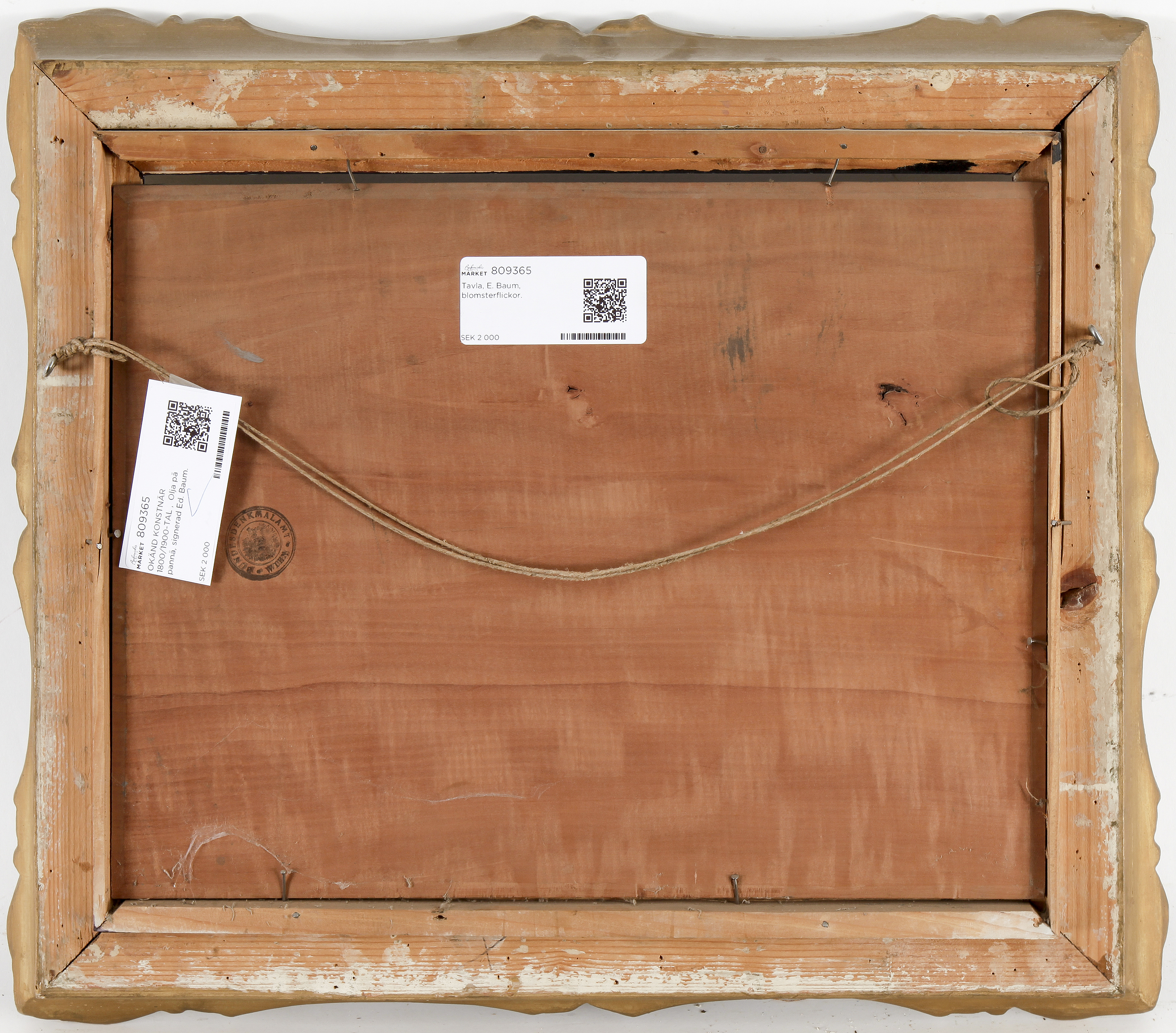 UNKNOWN ARTIST, 19/20Th Century. Oil on panel, signed Ed. Baum. - Bukowskis