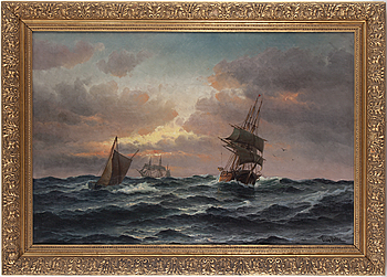 VILHELM VICTOR BILLE, oil painting on canvas. Signed. - Bukowskis