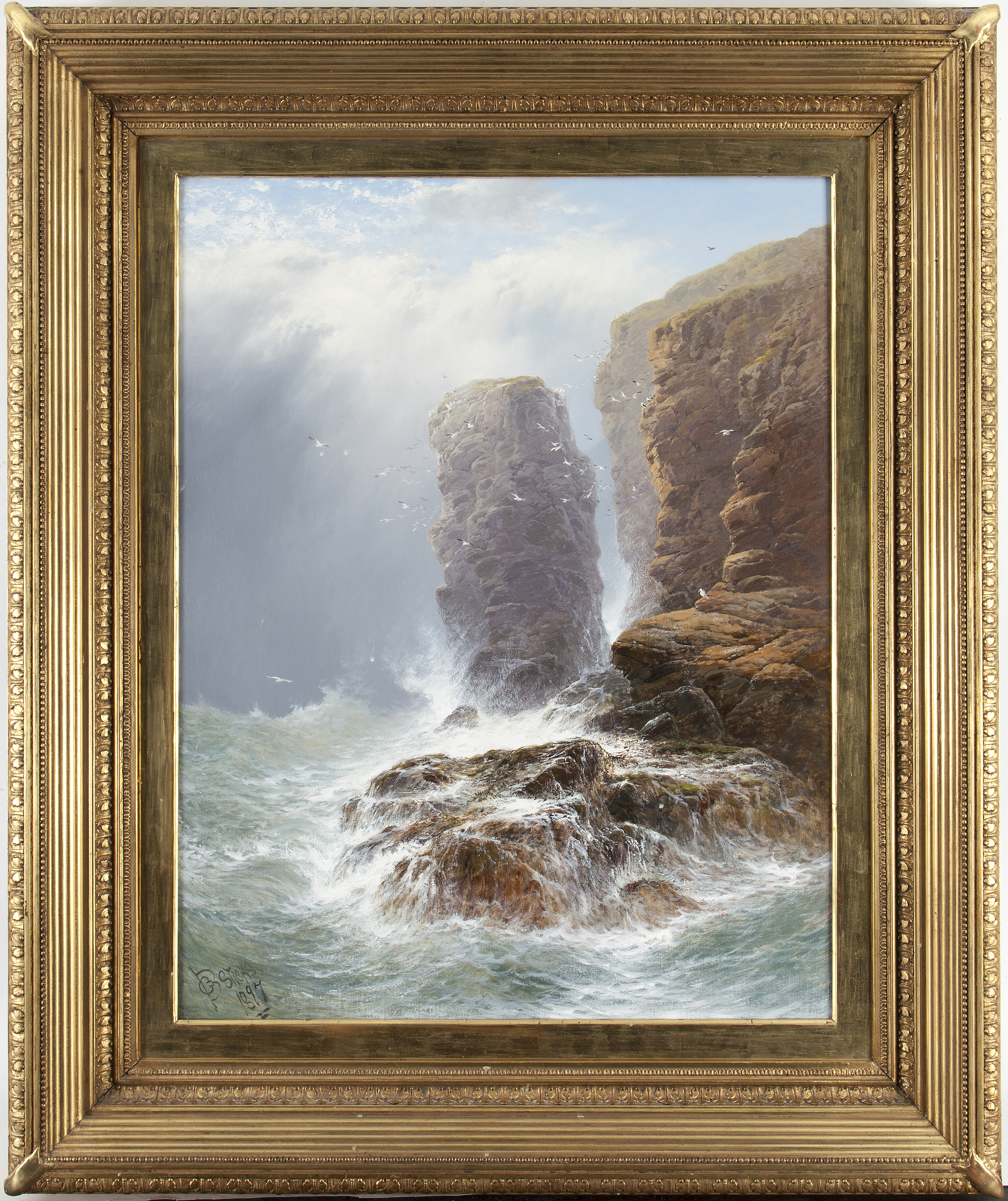 GEORGE BLACKIE STICKS, Oil on canvas, signed and dated 1897. - Bukowskis