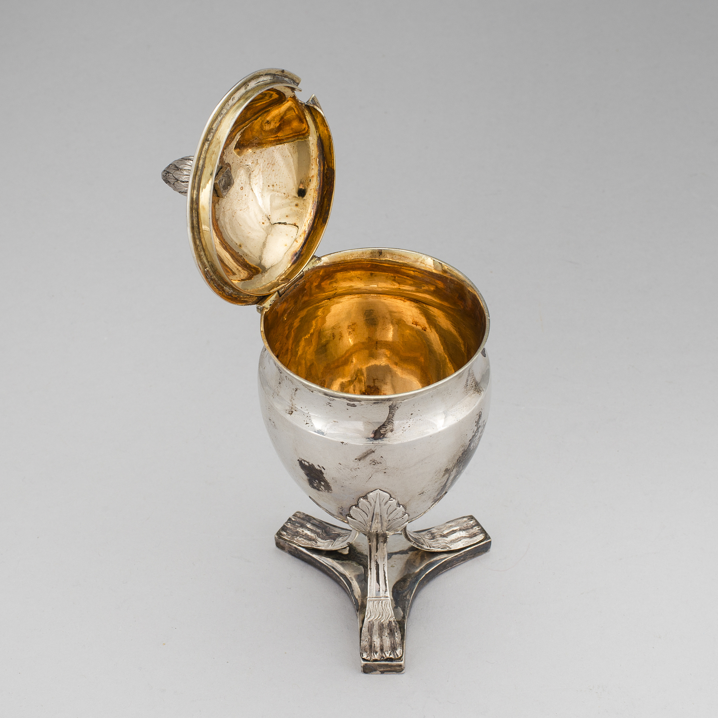 SENAPSBURK I SILVER, empire, troligen av Anders Lundquist i Stockholm ...