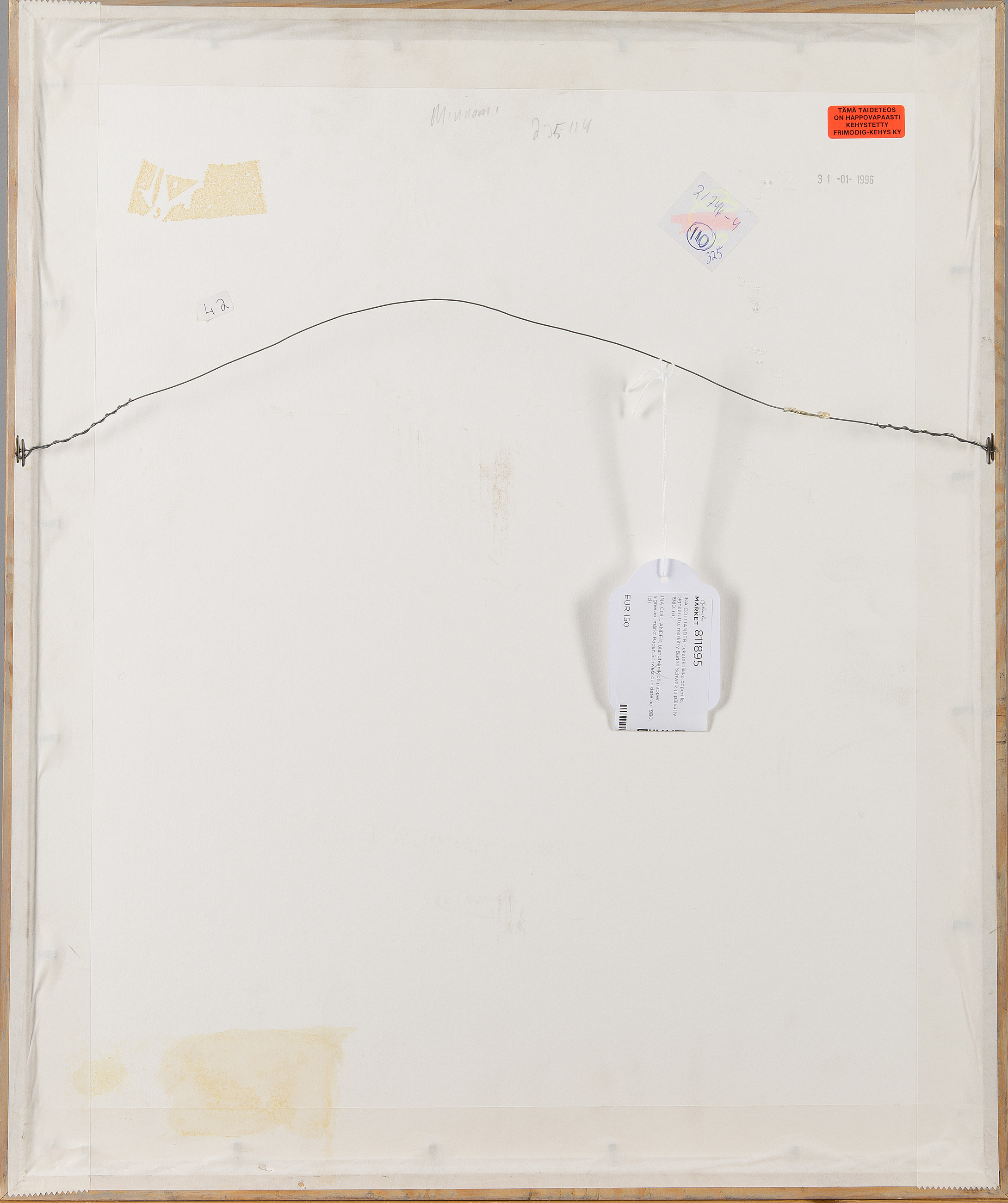 INA COLLIANDER, blandteknik på papper, signerad, märkt Baden Schweiz ...