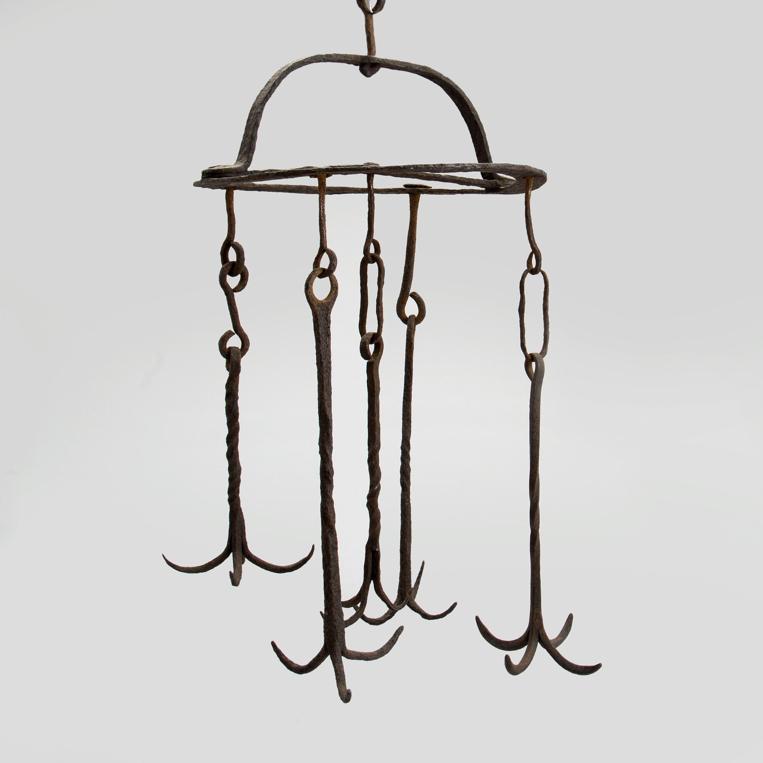 A wrought iron meat hanger 18/19th century. - Bukowskis
