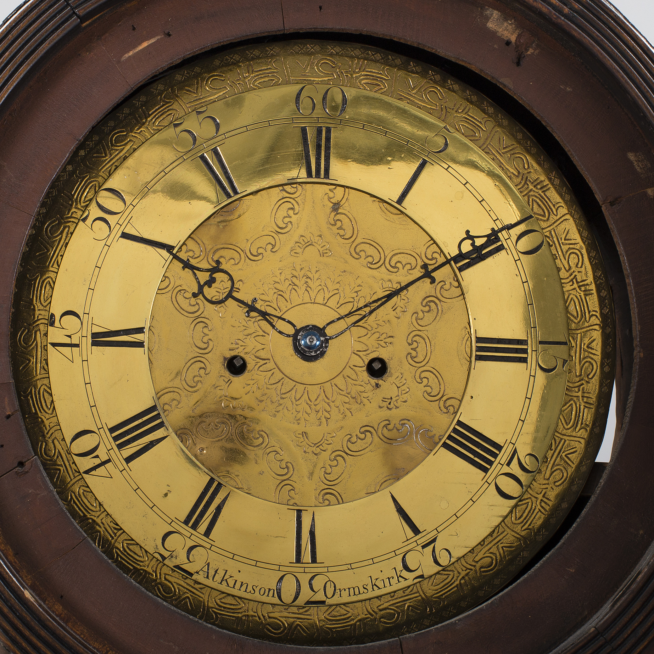 A 19th century Longcase Clock with arched brass dial inscribed Thomas ...