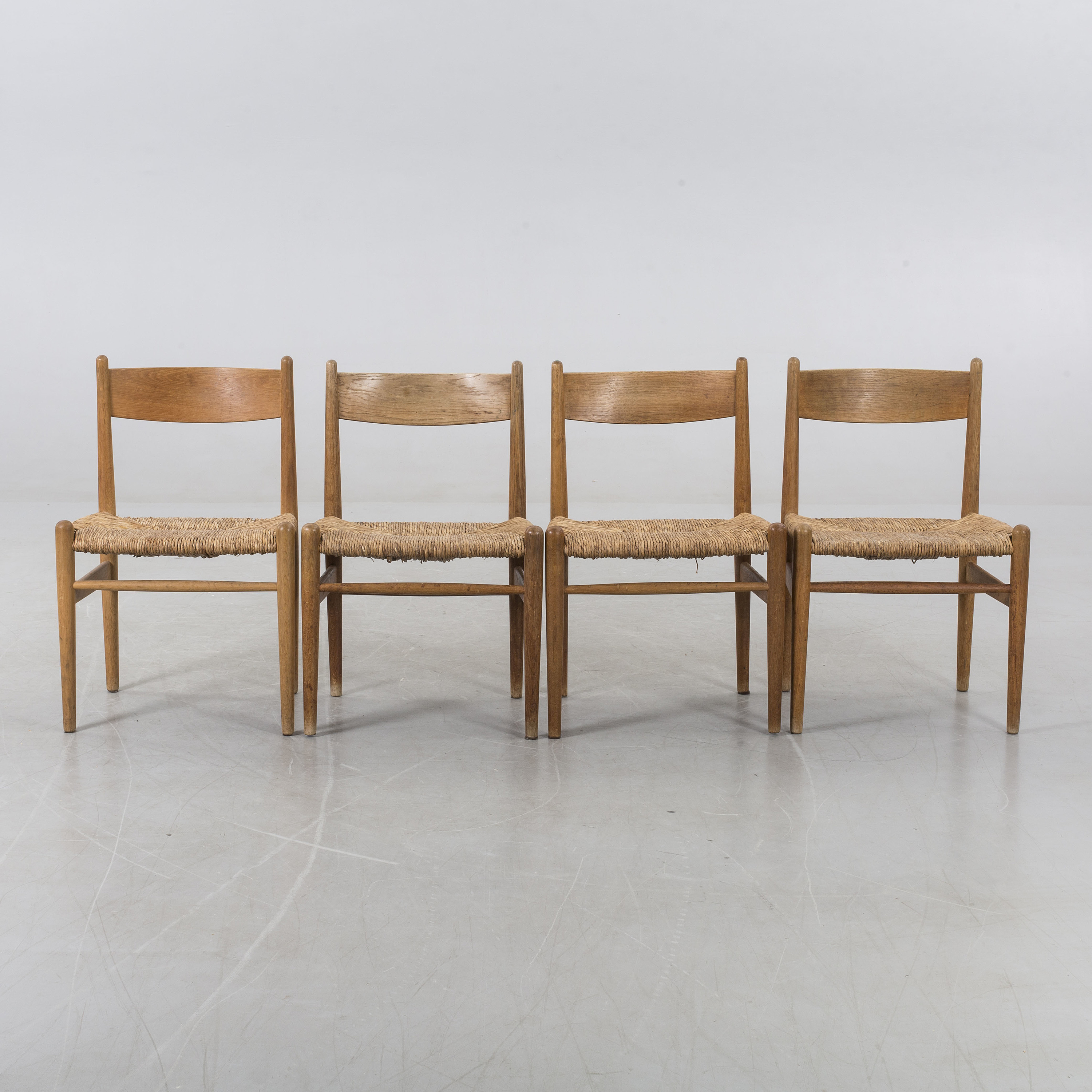 FOUR CHAIRS, "CH 36", Hans J Wegner, Denmark, 20th century 2nd half ...