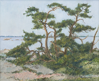 THOR LINDROOS, oil on canvas, sign. Thor Lindroos, a tergo Pellinge ...