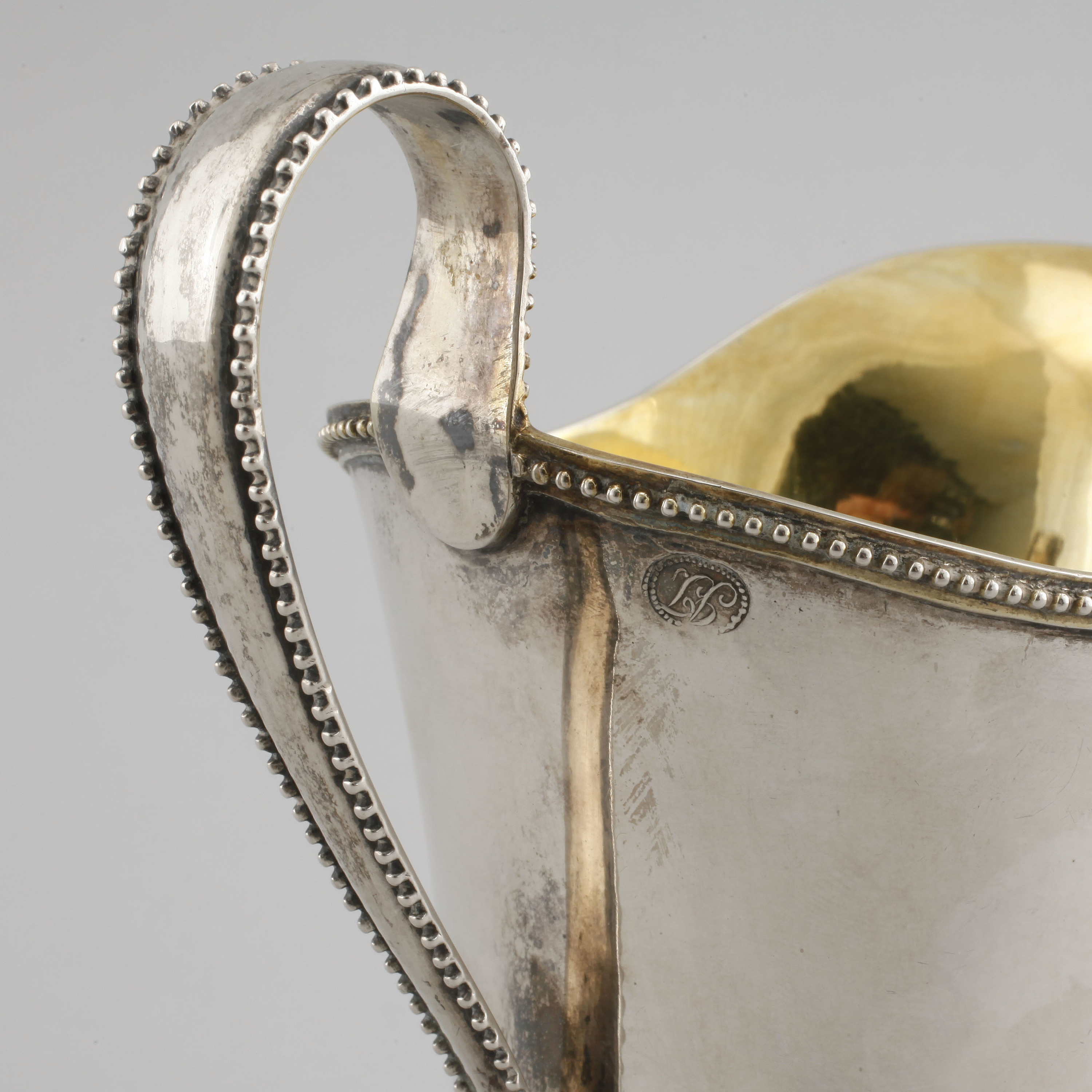 GRÄDDKANNA i silver av Johan Fagerberg, Karlskrona 1791. Vikt 228 gram ...