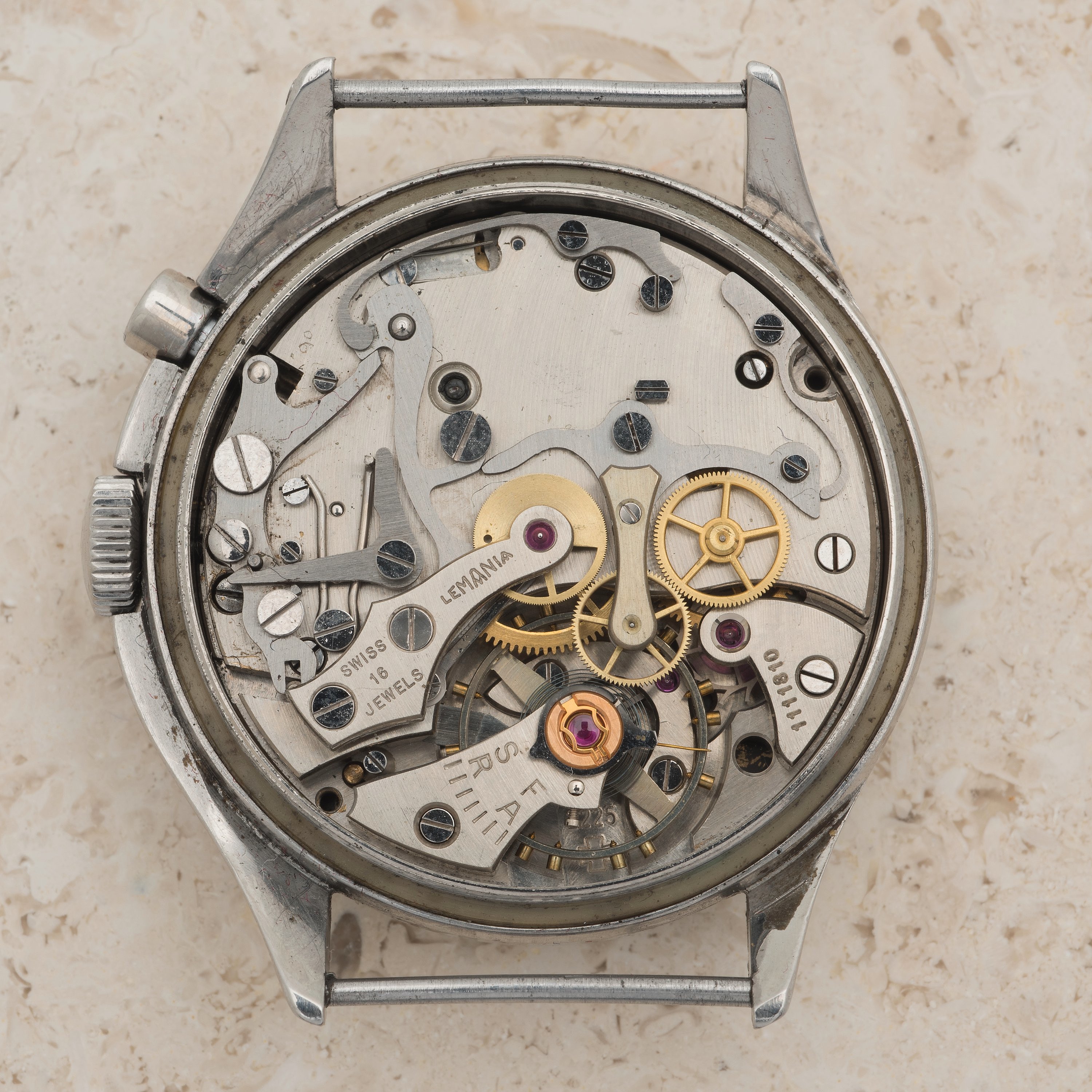 LEMANIA, Tg 195, "Tre Kronor", "Tropical", wristwatch, 40 mm, - Bukowskis