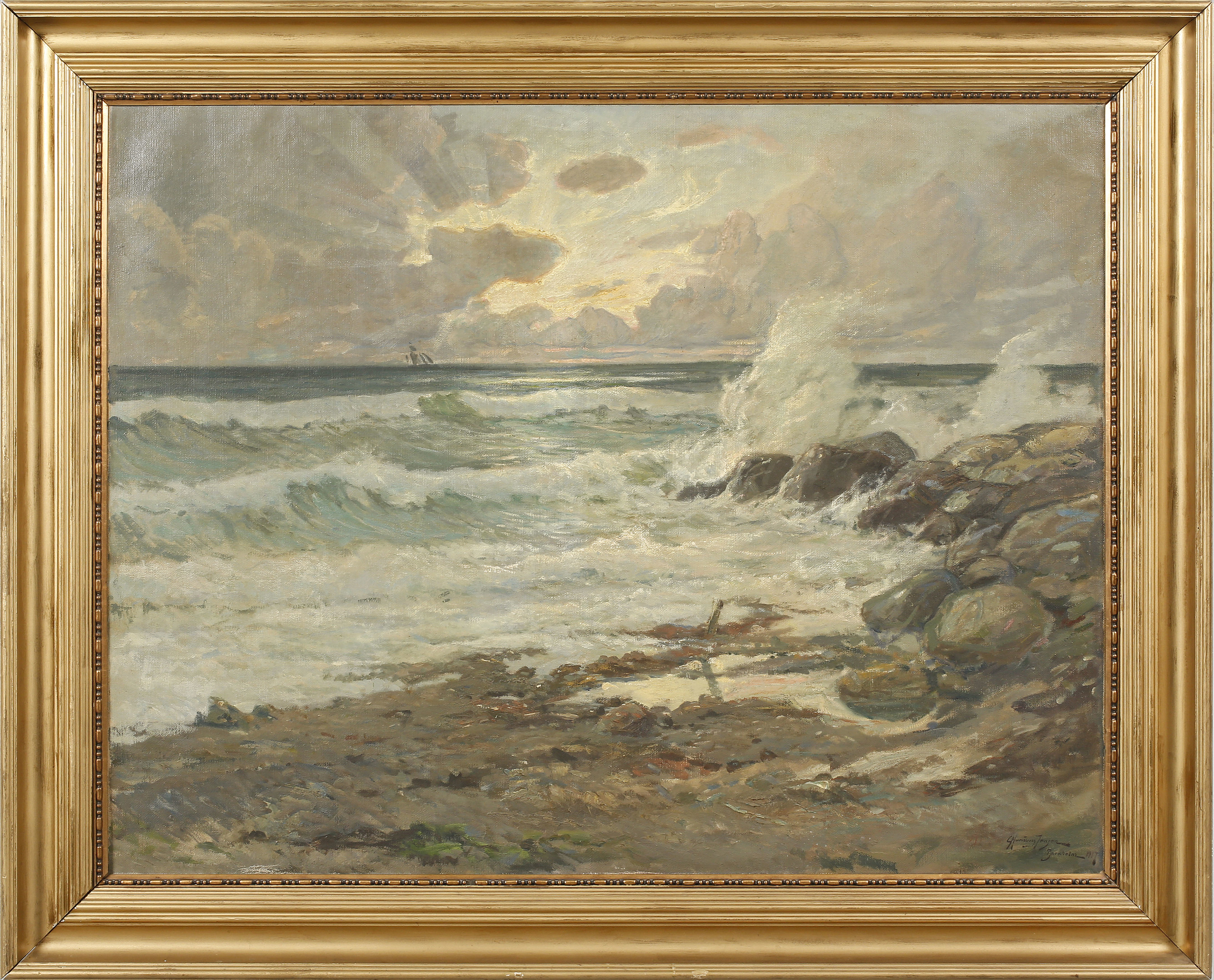 CARL HORNUNG-JENSEN, oil on canvas, signed and dated Bornholm 1917 ...