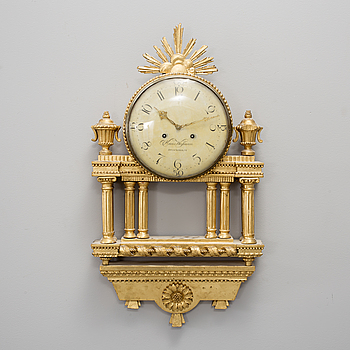 A late Gustavian wall clock by Hans Wessman, master 1765-1805. - Bukowskis