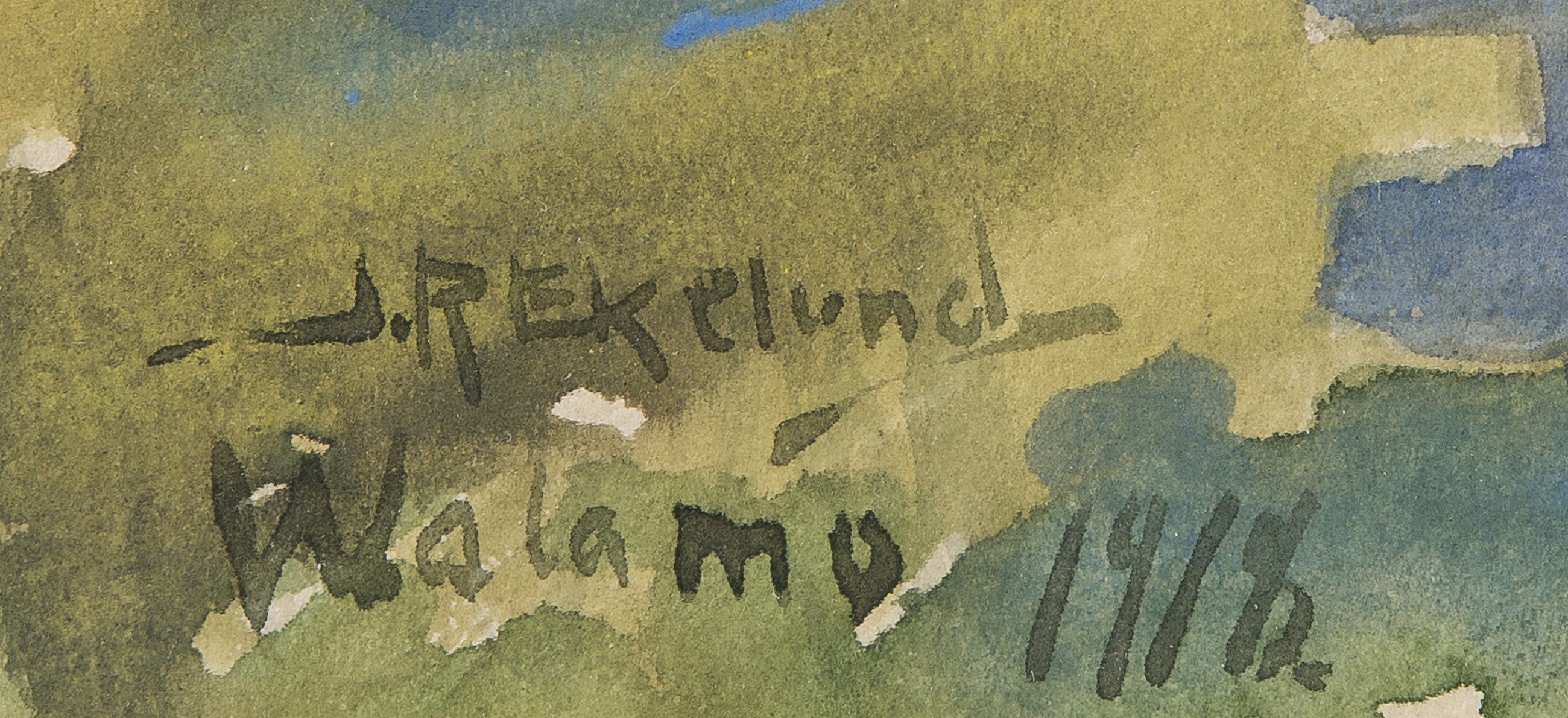 JOHN RAFAEL EKELUND, watercolour, signed, marked Walamo and dated 1918 ...