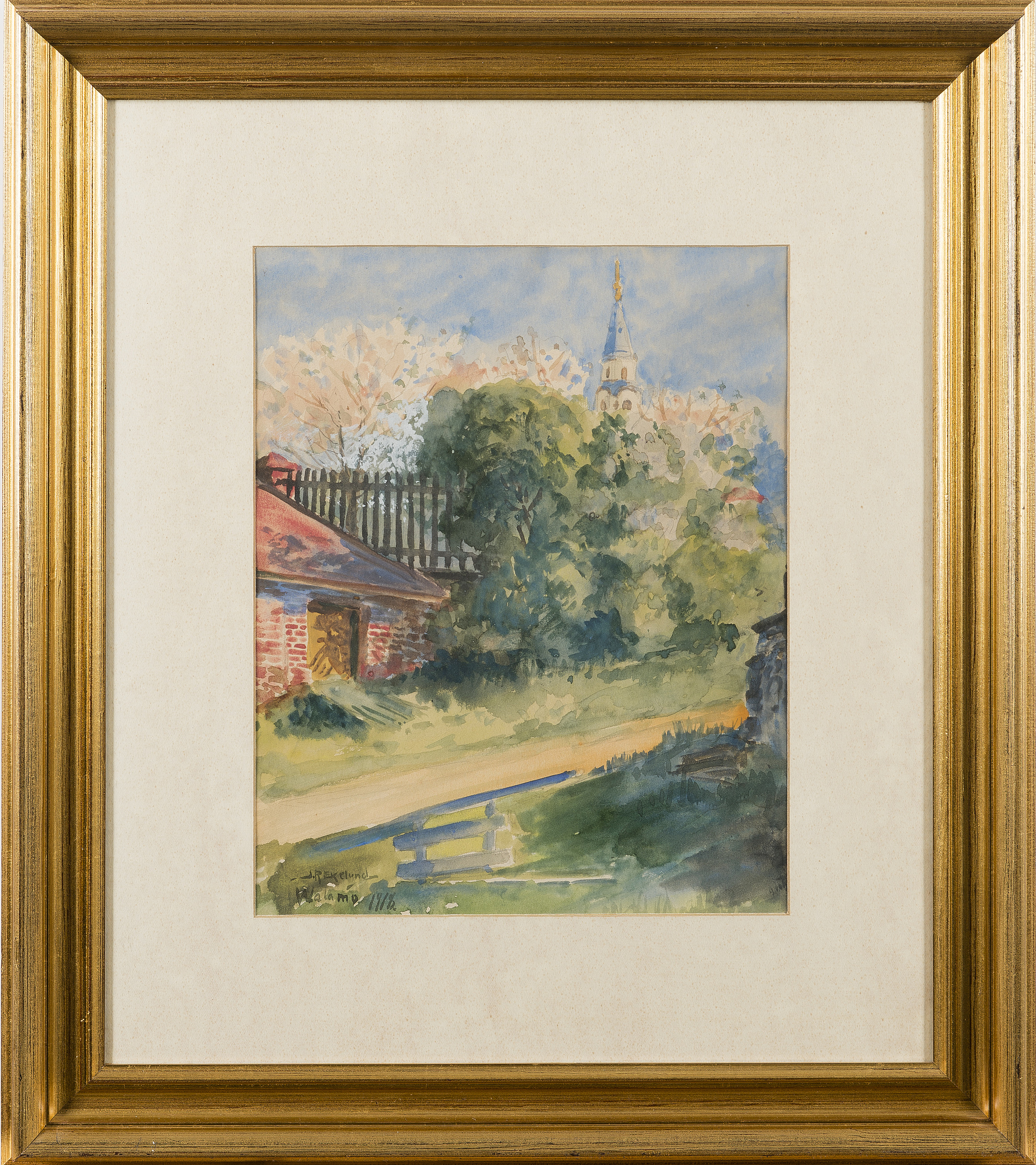 JOHN RAFAEL EKELUND, watercolour, signed, marked Walamo and dated 1918 ...