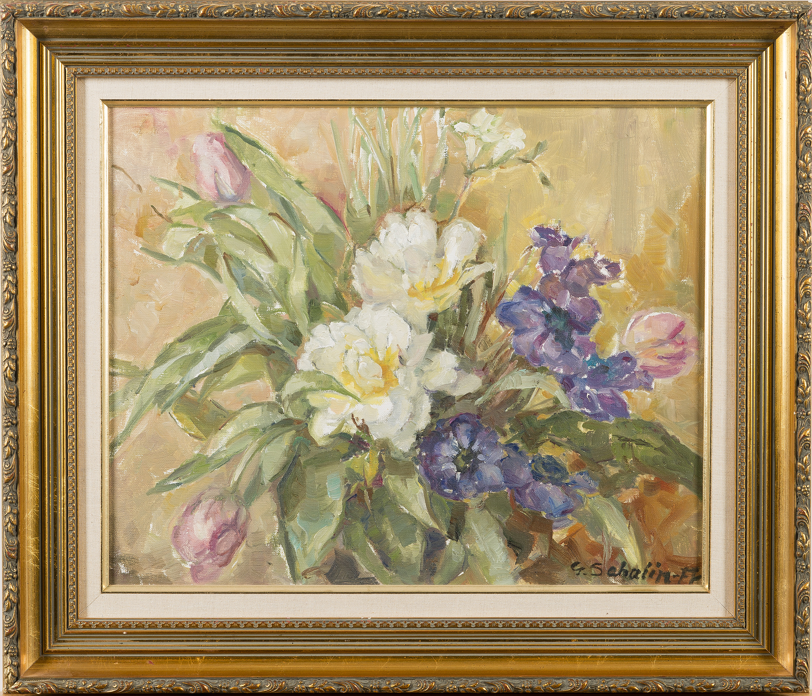 GRETA SCHALIN, oil on canvas, signed and dated -77. - Bukowskis