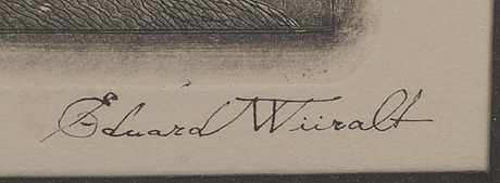 EDUARD WIIRALT, etsning, signerad och daterad 1931. - Bukowskis