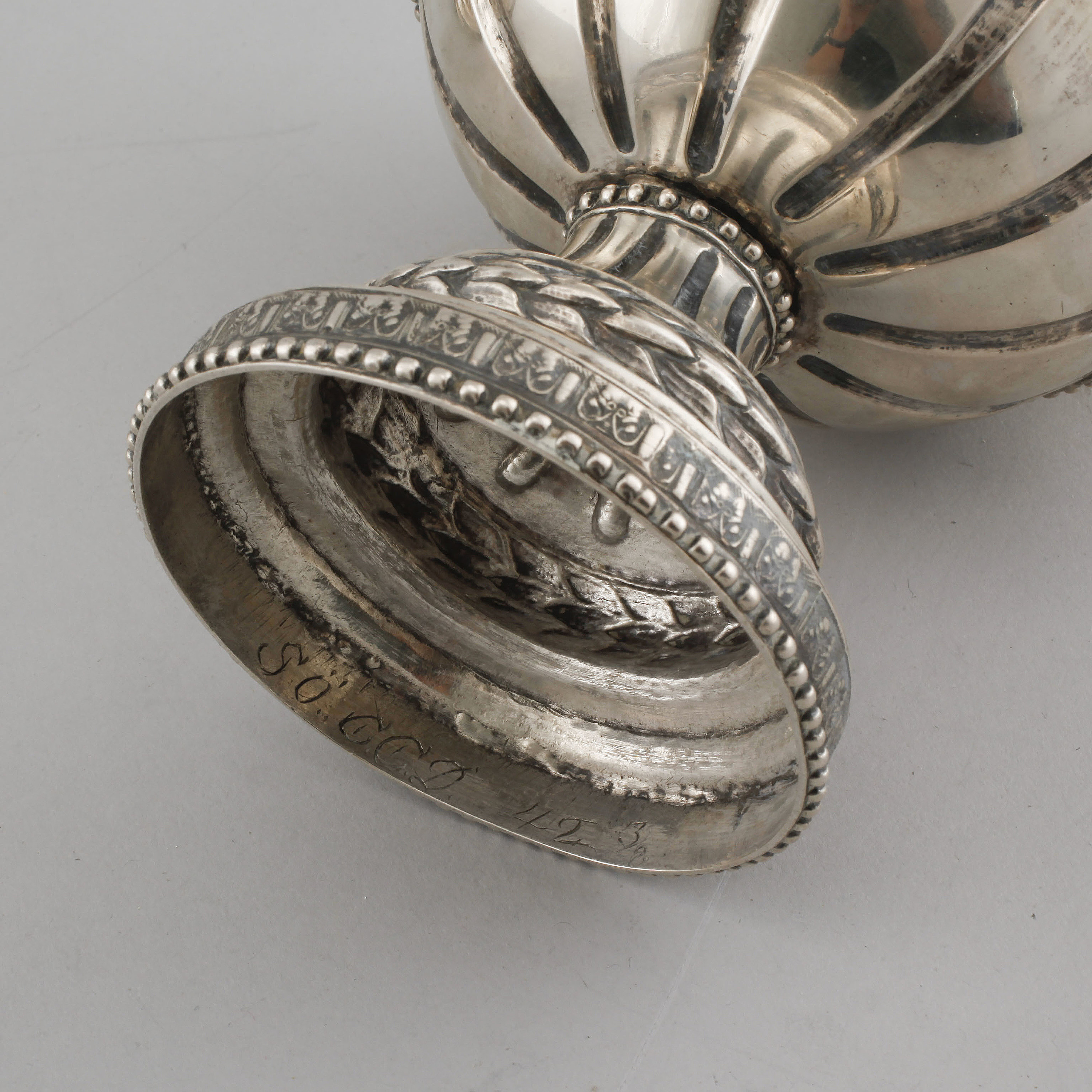 SOCKERSKÅL av silver, Gustaviansk, Johan Fagerberg, Karlskrona 1785 ...