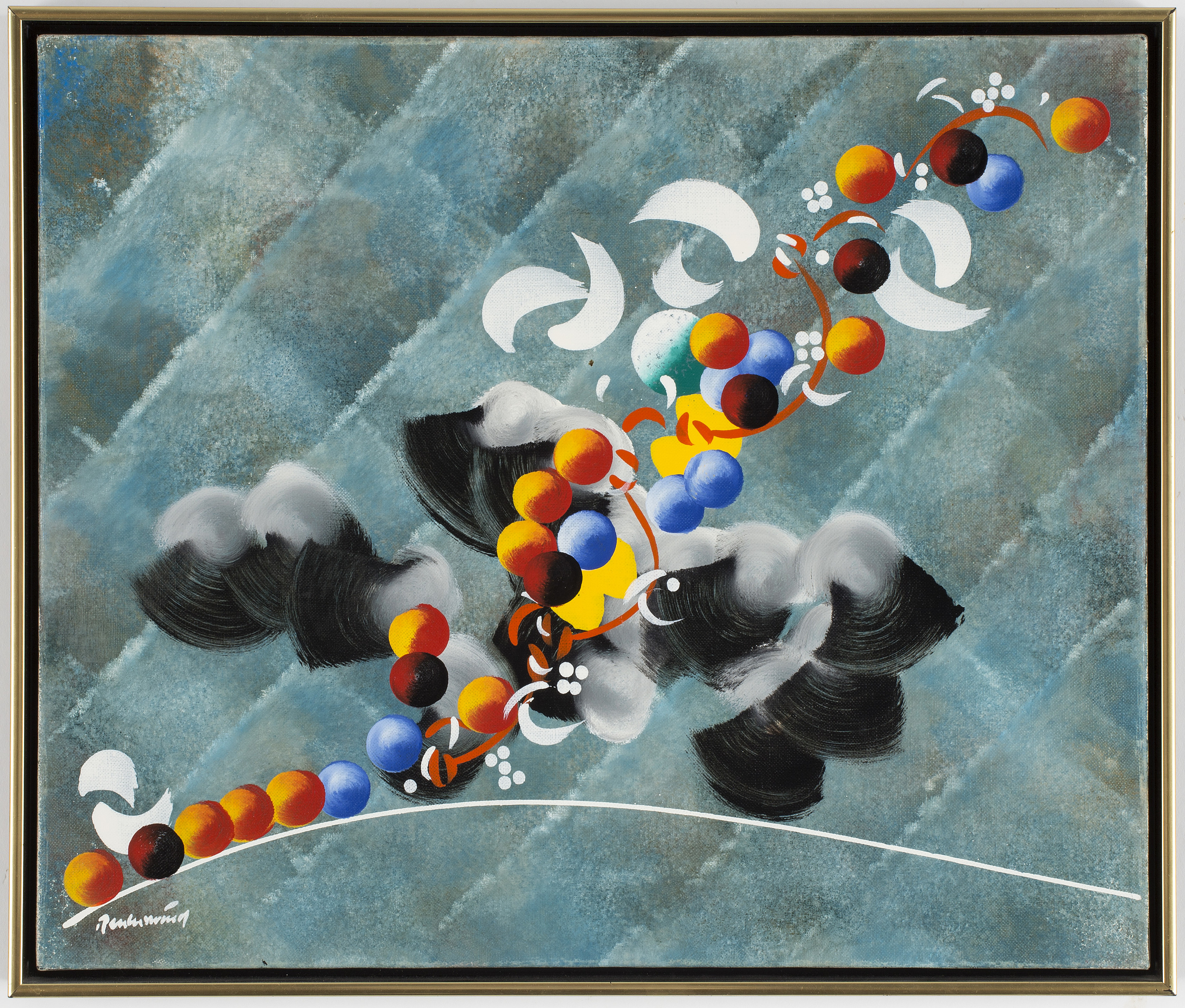 CARL FREDRIK REUTERSWÄRD, enamel/acrylic on canvas, signed Reuterswärd ...
