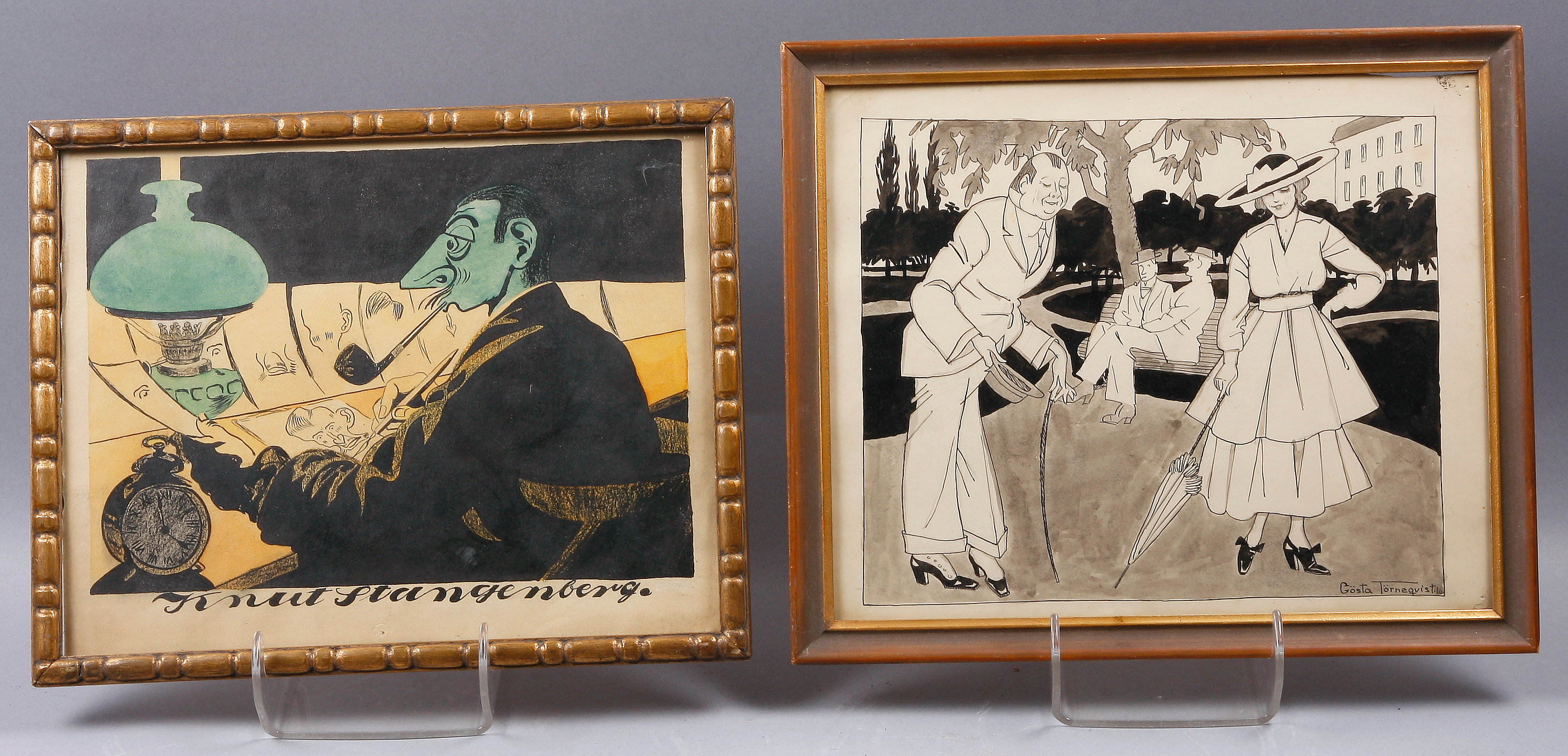 TECKNINGAR, 2 st. Knut Stangenberg samt Gösta Törneqvist. Sign. - Bukowskis