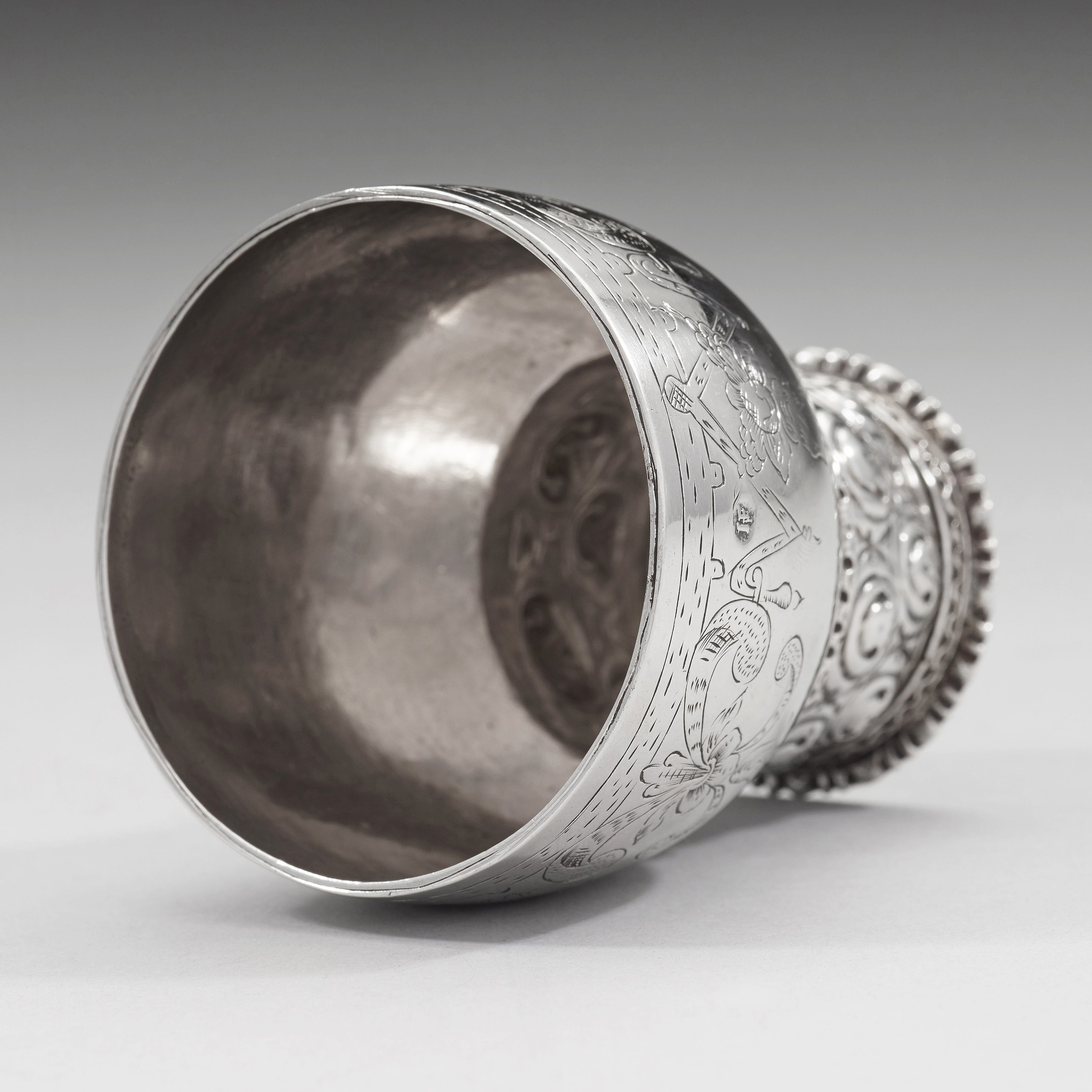 A Norwegian 17th century silver roemer, mark of Jochum Hansen Fendt ...