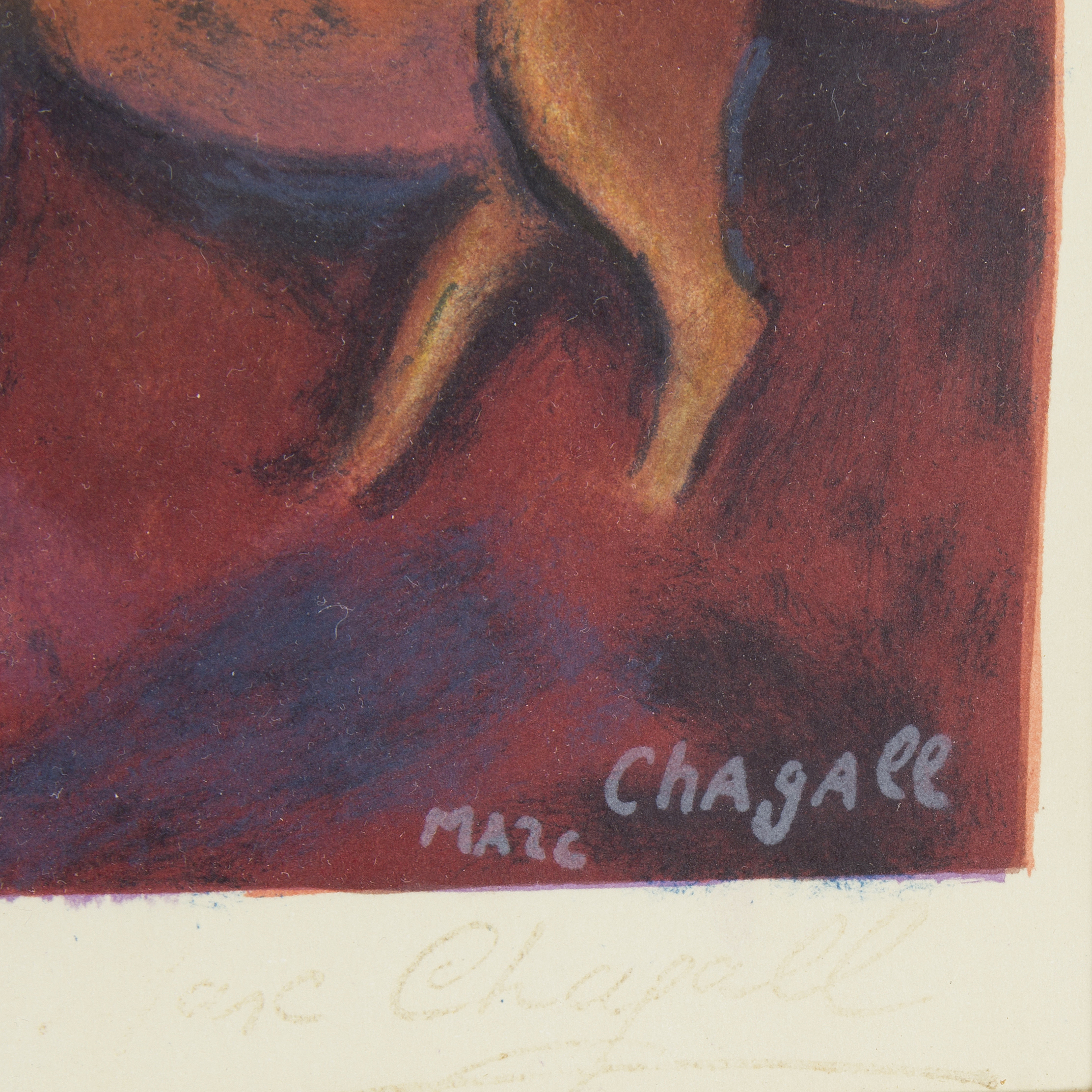 MARC CHAGALL, efter, "Bonjour Paris" litograph, printed sign, numbered ...