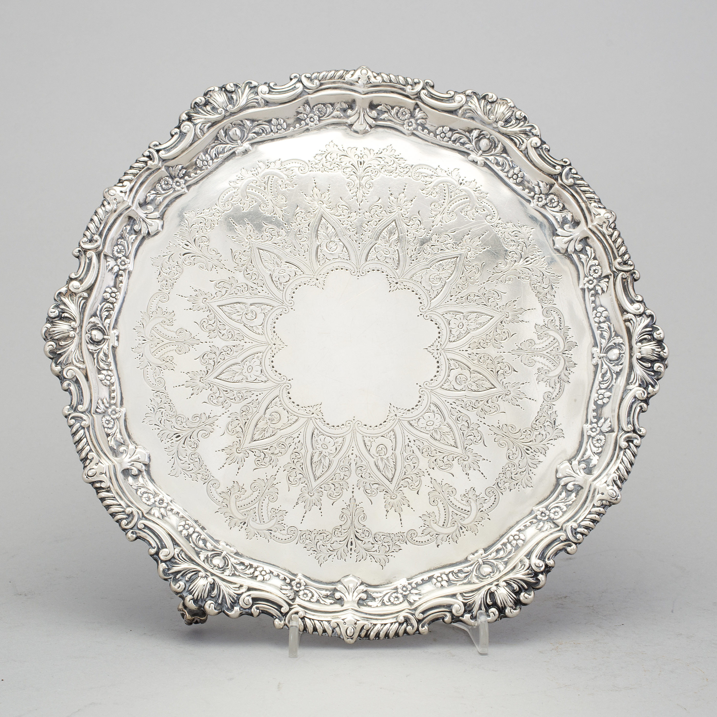 SALVER, silver, George Jackson & David Fullerton, London 1898. Vikt ca ...