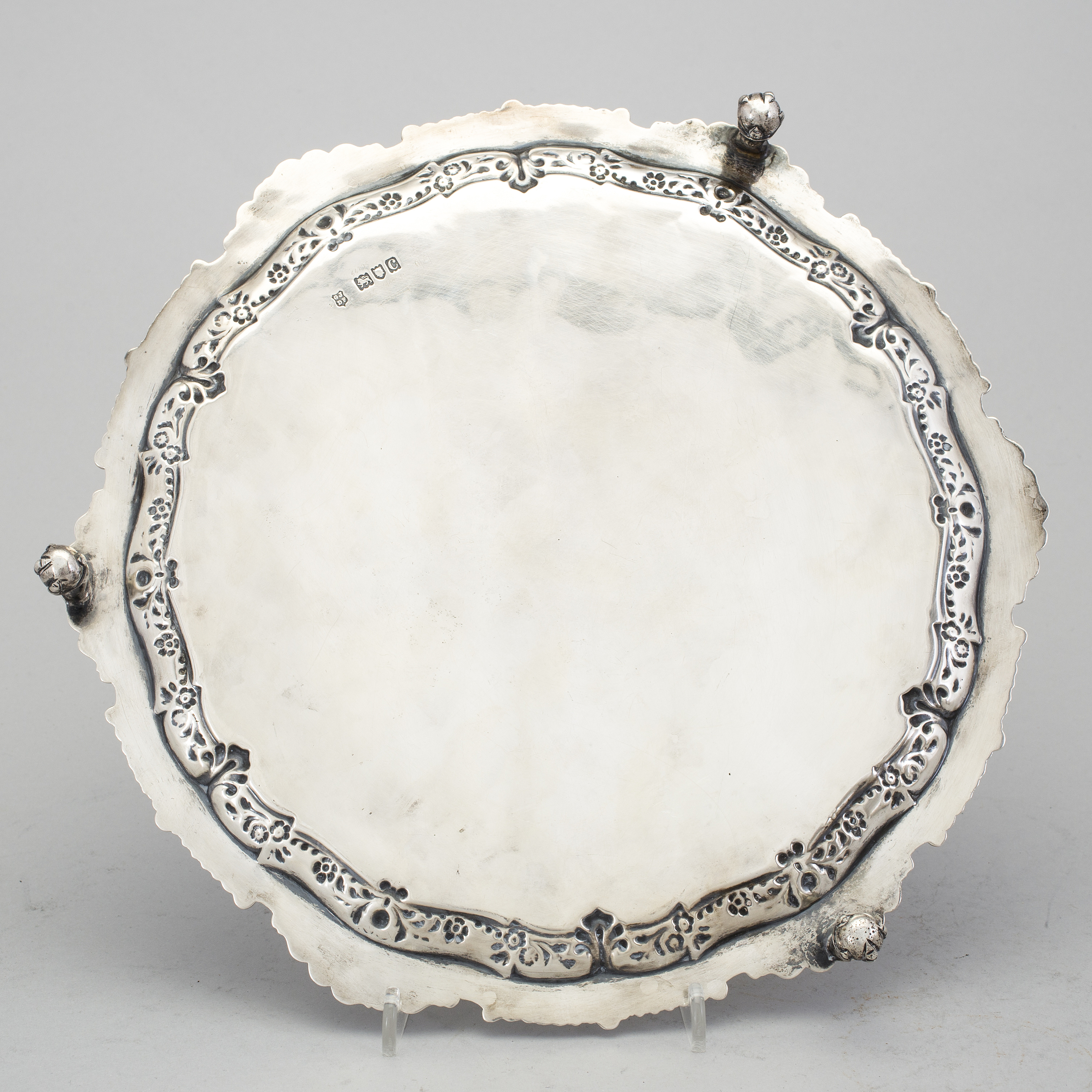 SALVER, silver, George Jackson & David Fullerton, London 1898. Vikt ca ...