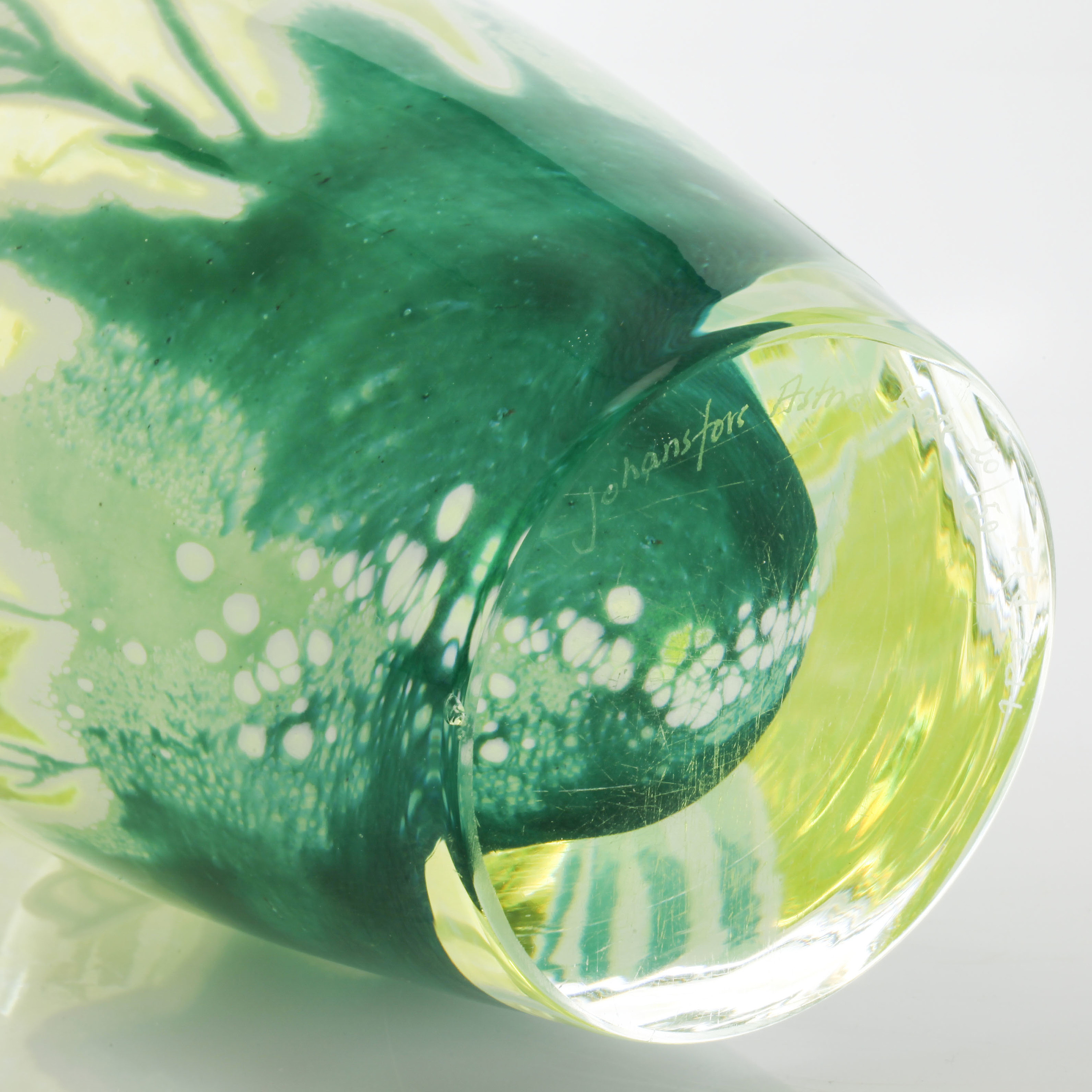 ASTRID GATE, a glass vase, signed and numbered 20/50, Johansfors ...