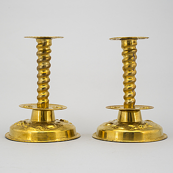 LJUSSTAKAR, ett par, barock-stil, J. Bratt, Jönköping, omkring 1900 ...