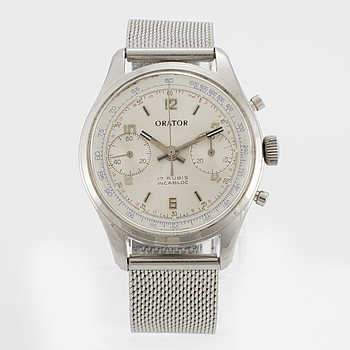 ORATOR, chronograph, wristwatch, 36 mm, - Bukowskis