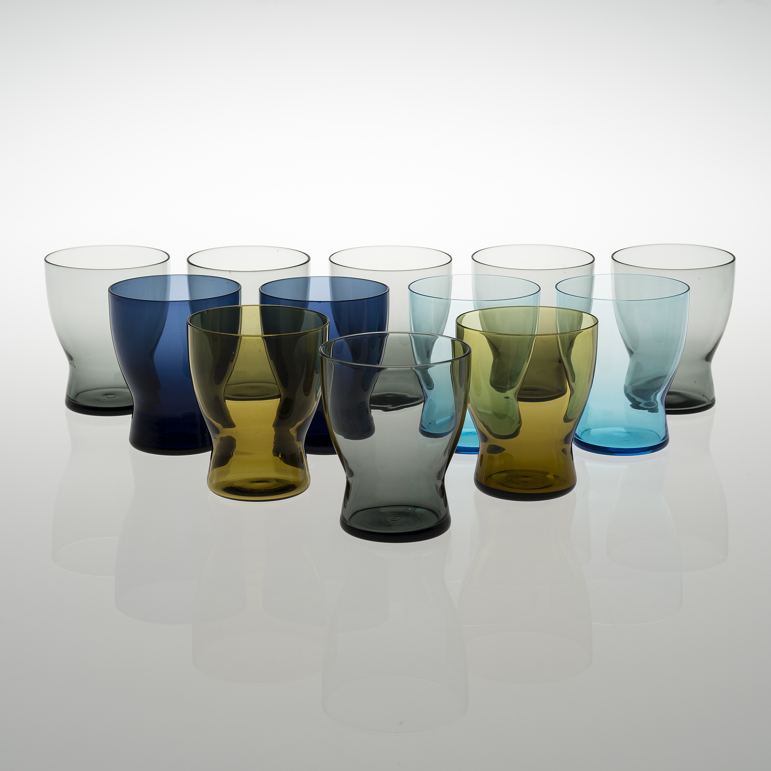 SAARA HOPEA, DRINKING GLASSES 1710, 12 pcs, glass in various colours ...