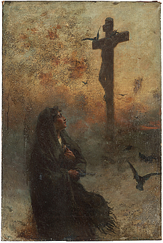 DAVIDSON KNOWLES, attributed to, oil on canvas, bears indistinct ...