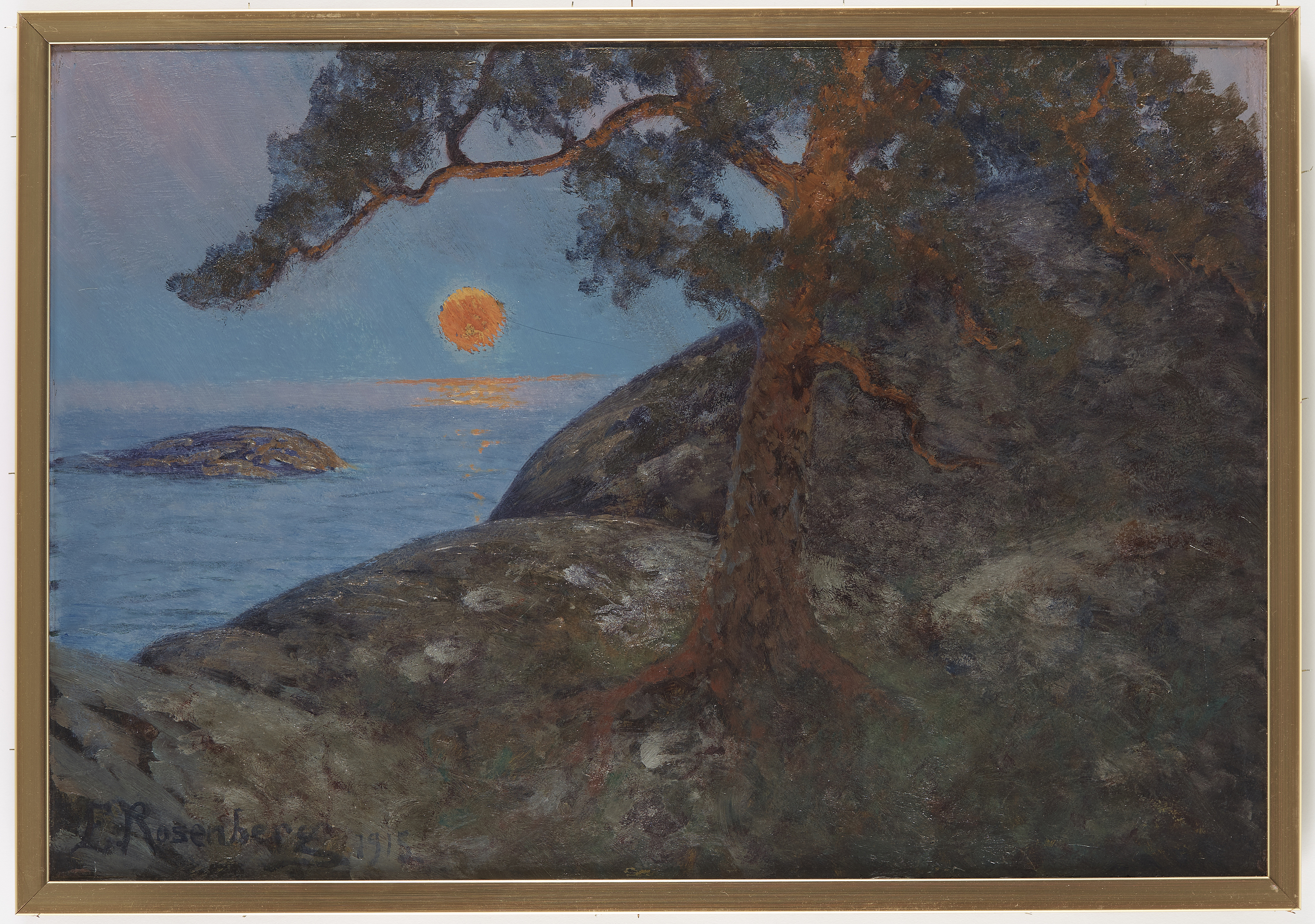 EDVARD ROSENBERG, olja på duk uppklistrad på pannå, signerad E ...