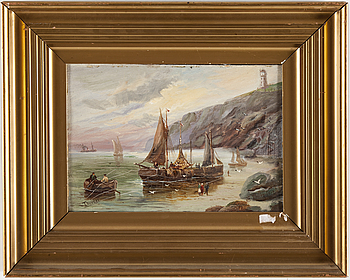 Unknown artist, oil on board, signed T Moore. - Bukowskis