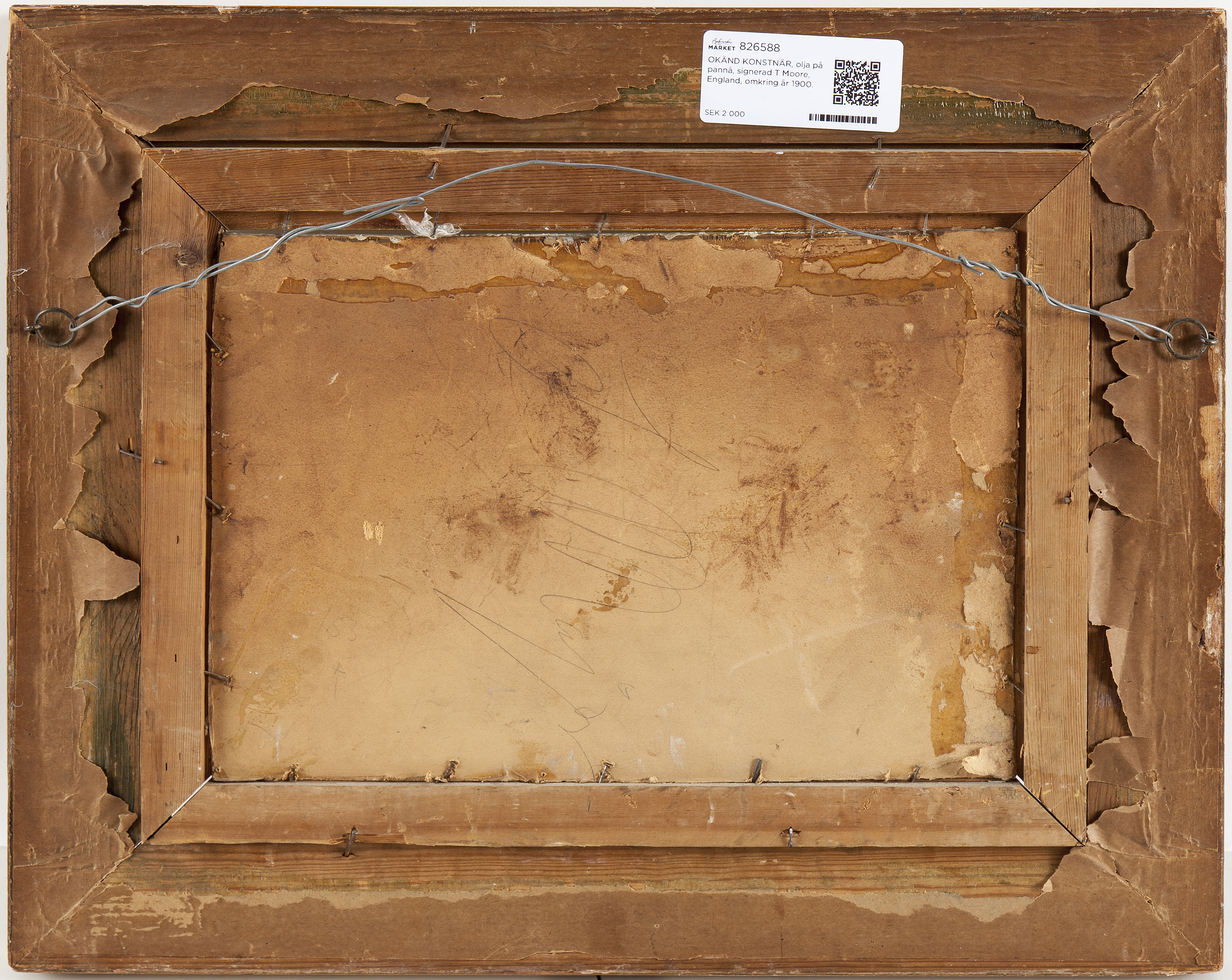 Unknown artist, oil on board, signed T Moore. - Bukowskis