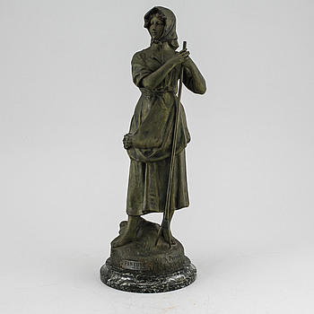 CHARLES THÉODORE PERRON, sculpture, patinated metal, signed. - Bukowskis