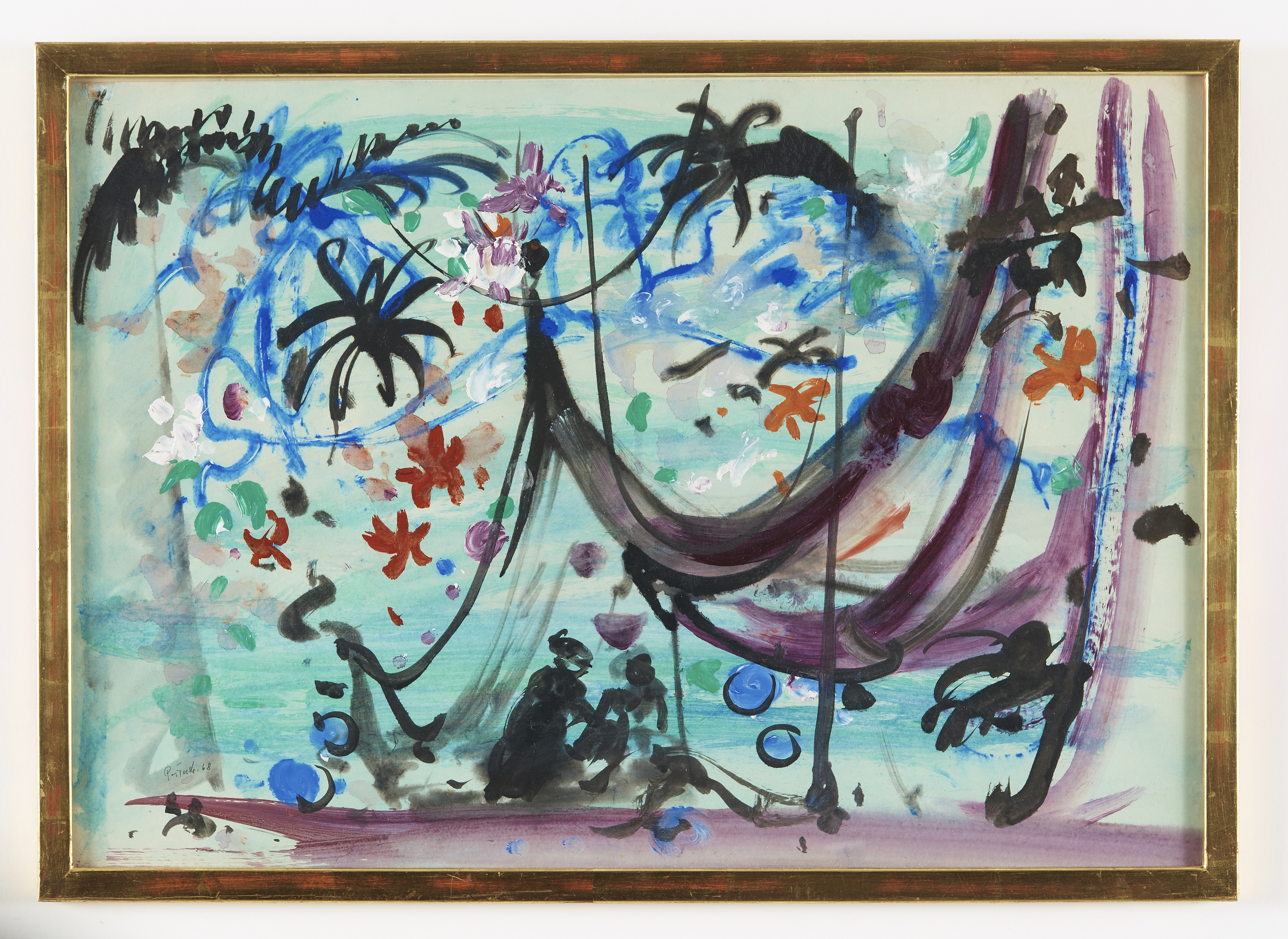 PER FALK, three gouache paintings. Signed and dated 68. - Bukowskis