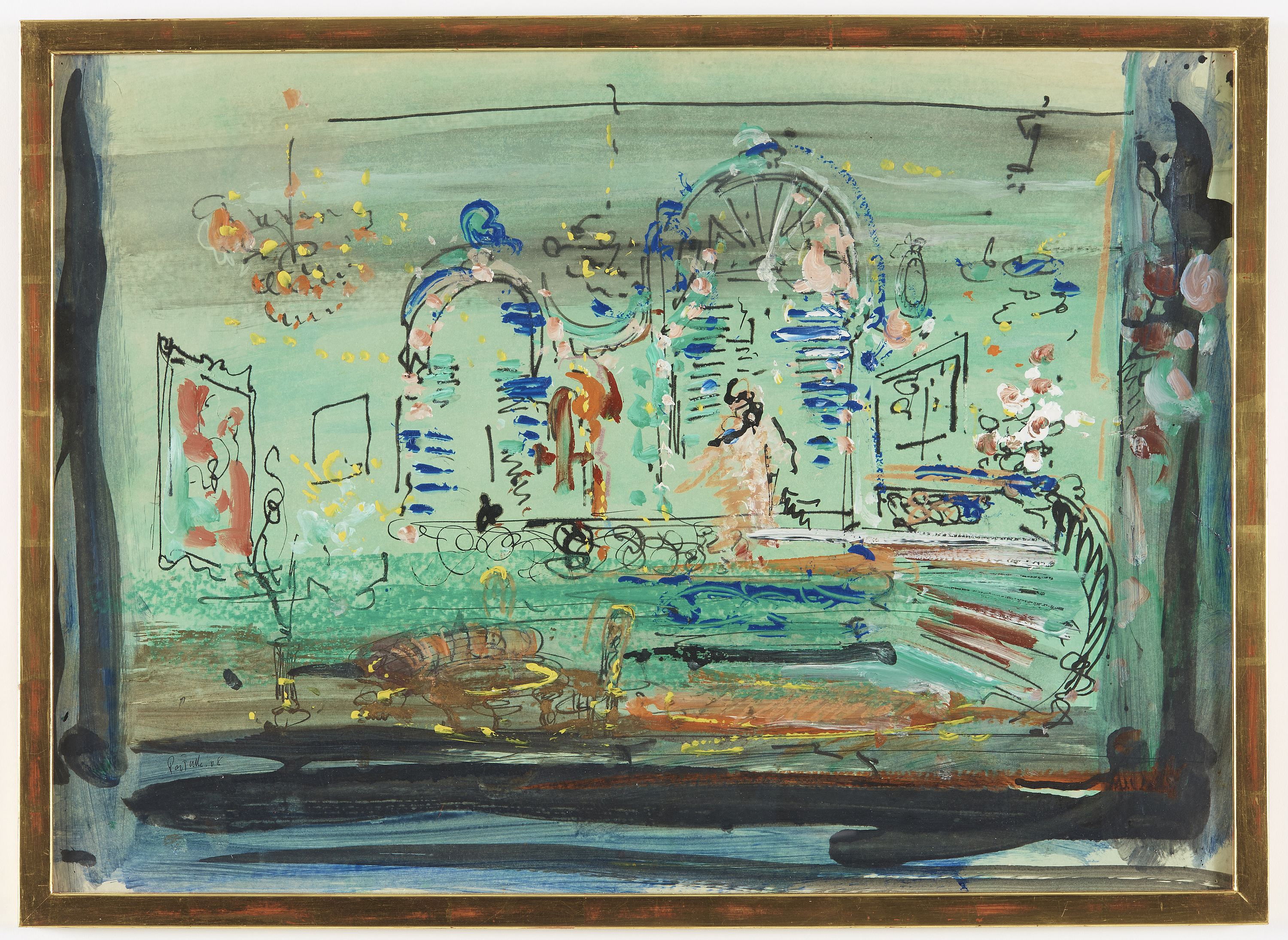 PER FALK, three gouache paintings. Signed and dated 68. - Bukowskis