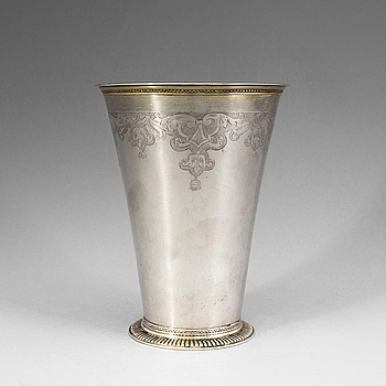 A Swedish 18th century parcel-gilt beaker, mark of Henrik Jacob Losch ...