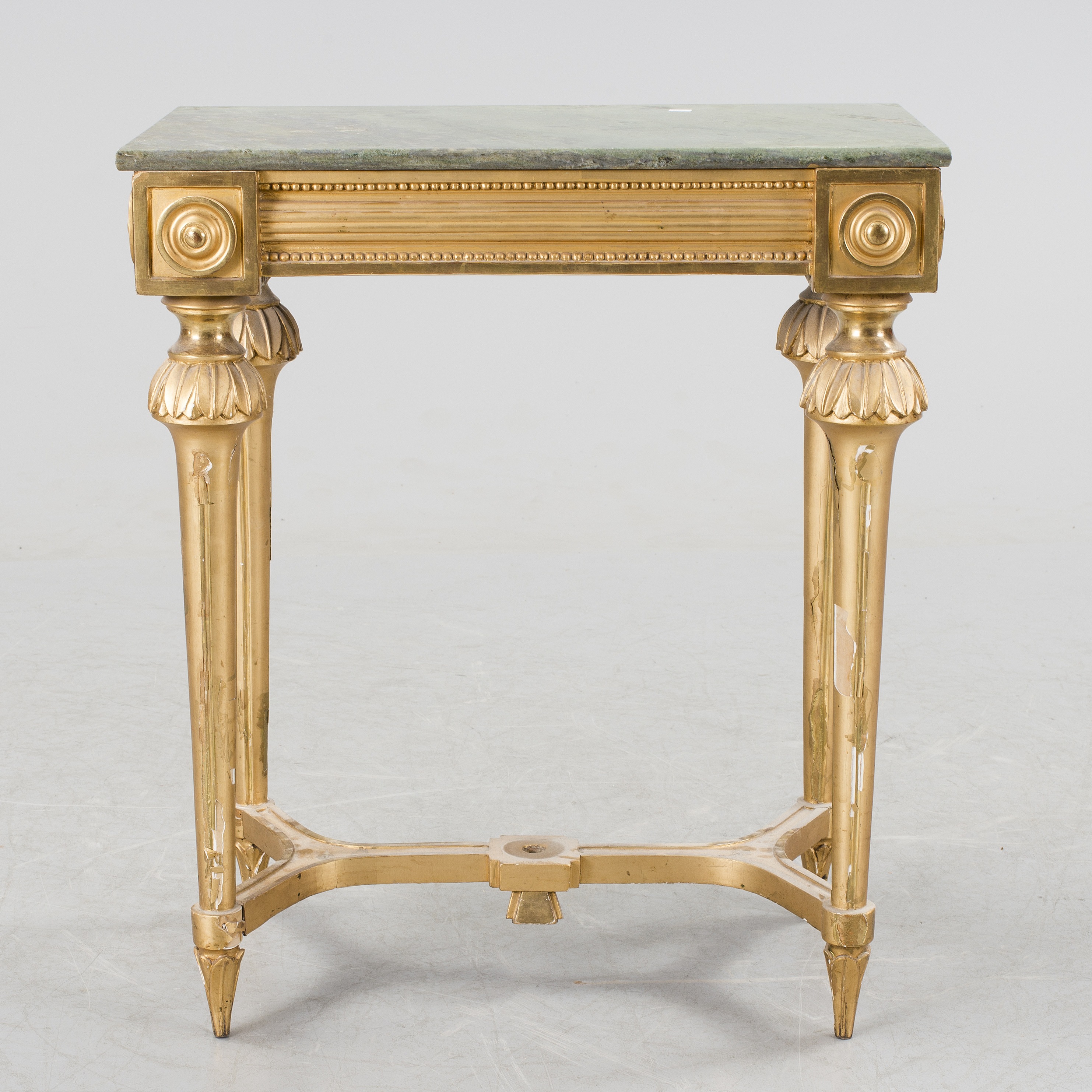 A late 19th century Gustavian style console table with stone table top ...