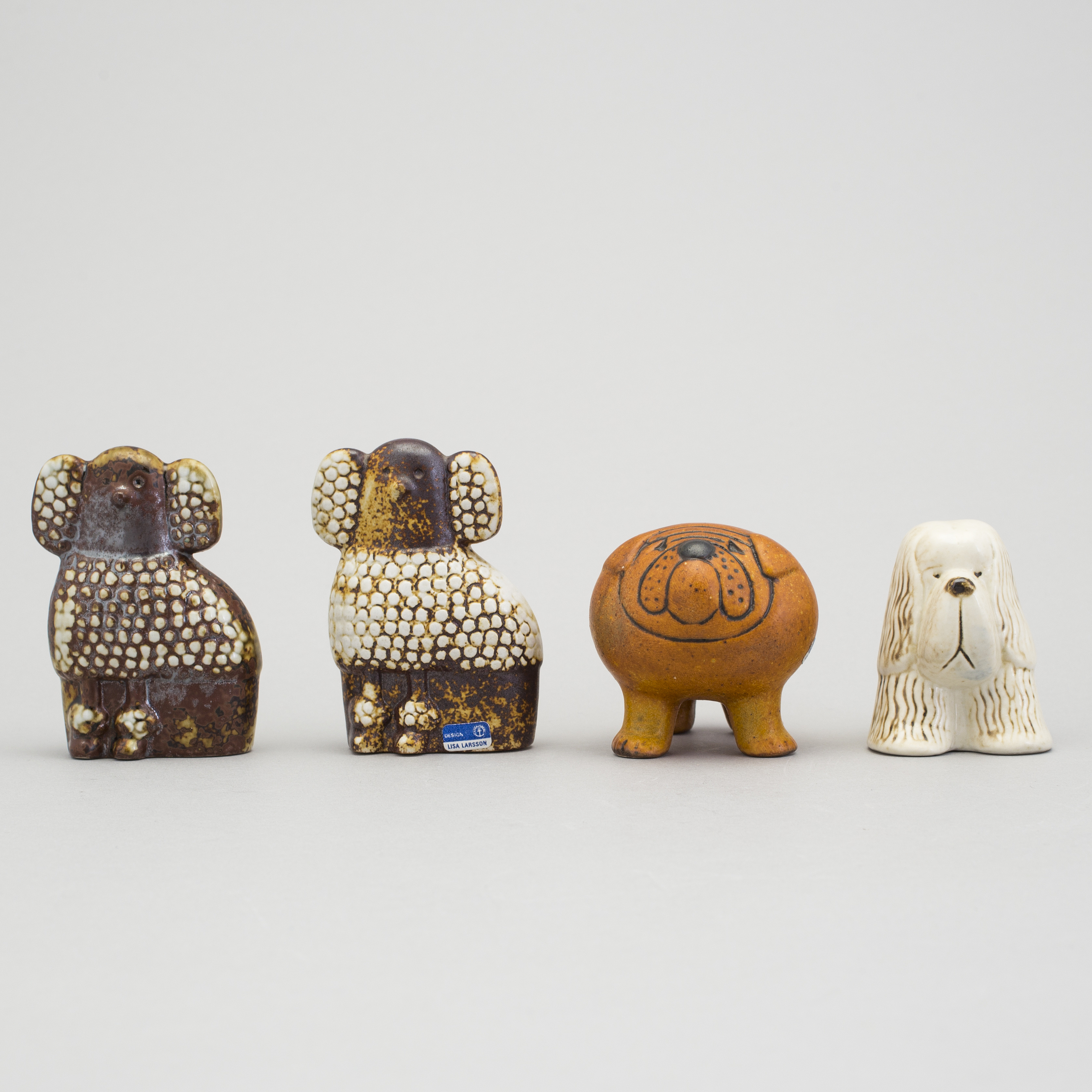 LISA LARSON, figurer, 13 st, stengods, ur serien Kennel, formgivna 1972 ...