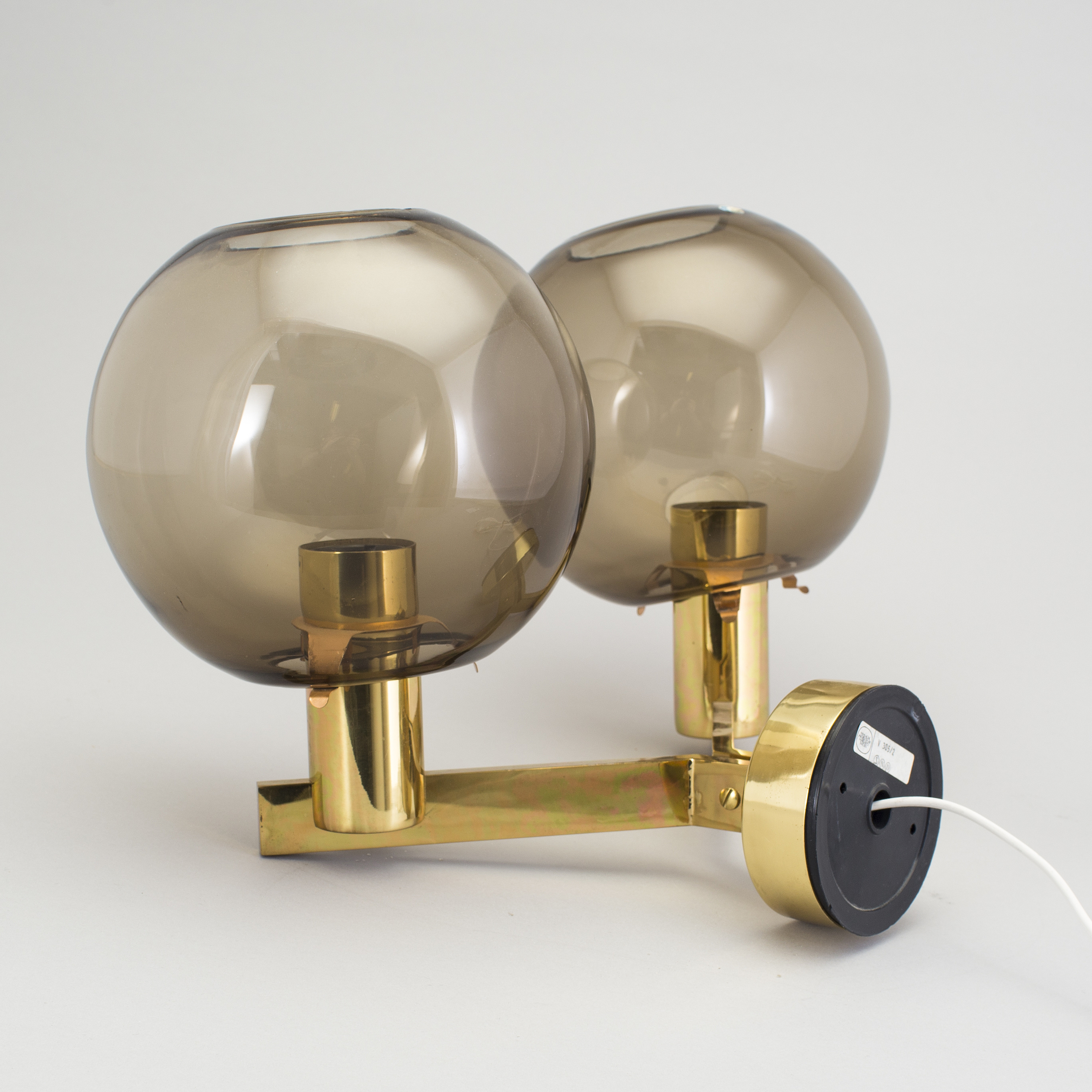 VÄGGLAMPA, mässing, Hans Agne Jacobsen, Markaryd, 1900-talets andra ...