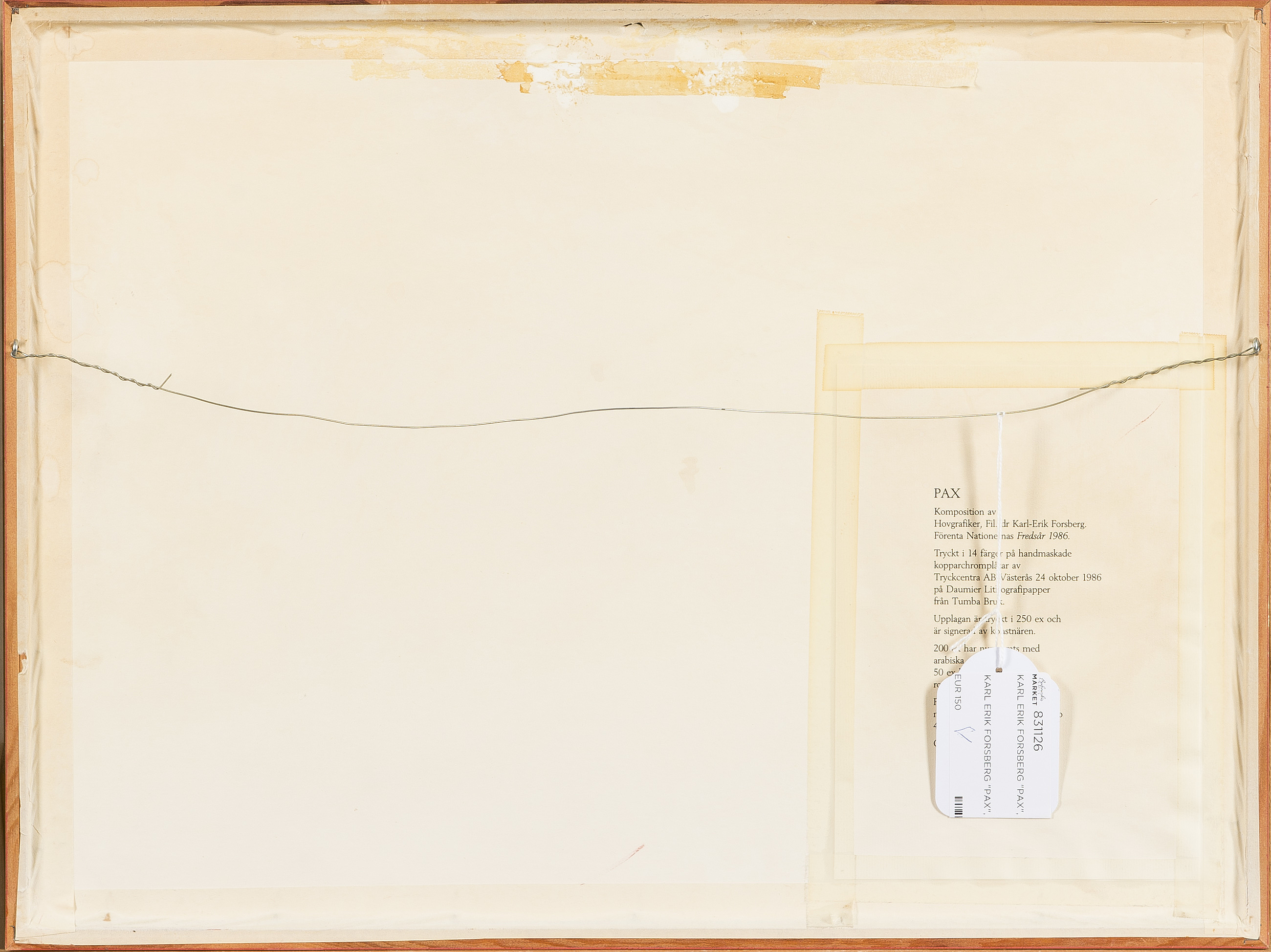 KARL-ERIK FORSBERG, colour lithograph, signed and dated 1986, numbered ...