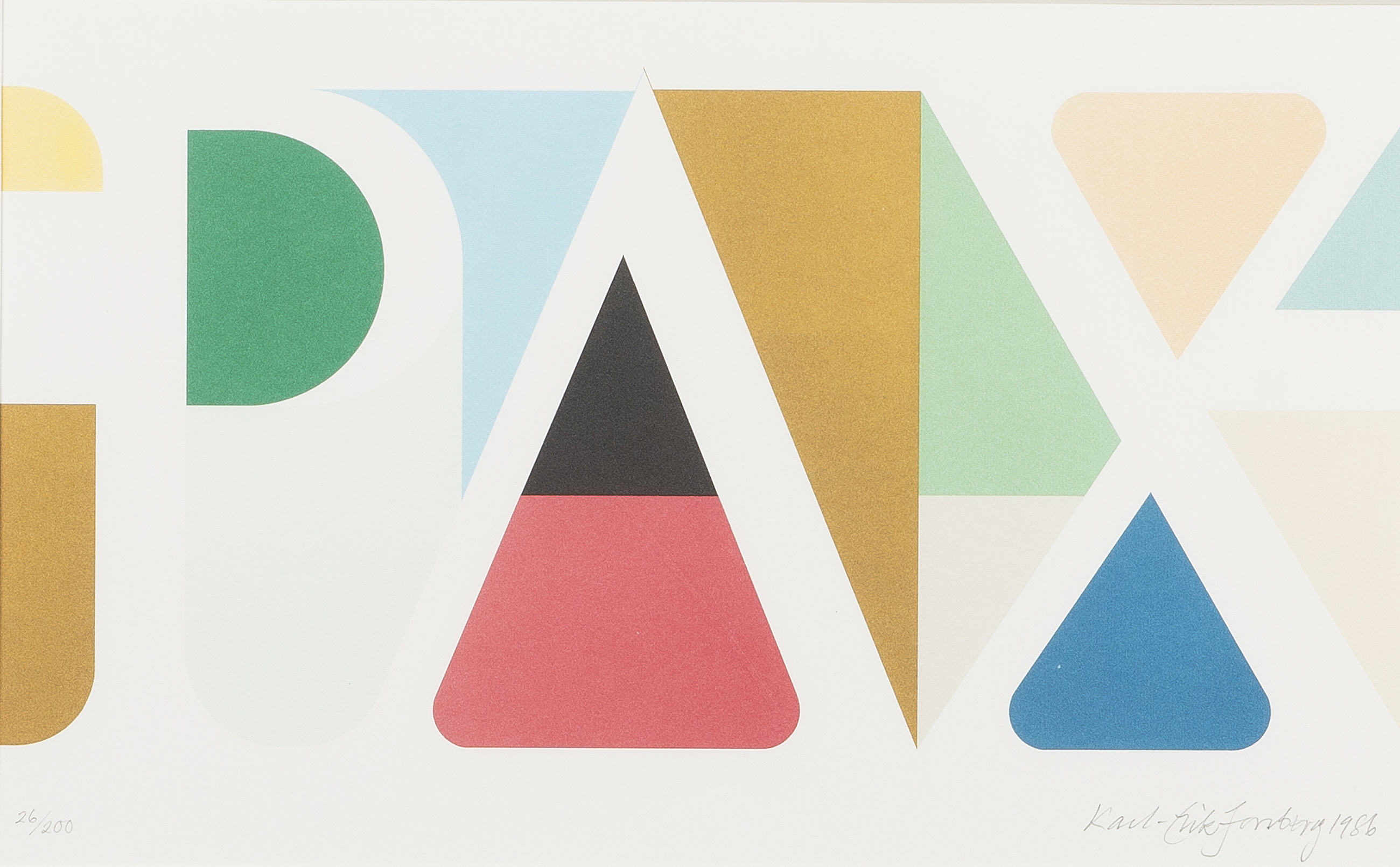 KARL-ERIK FORSBERG, colour lithograph, signed and dated 1986, numbered ...