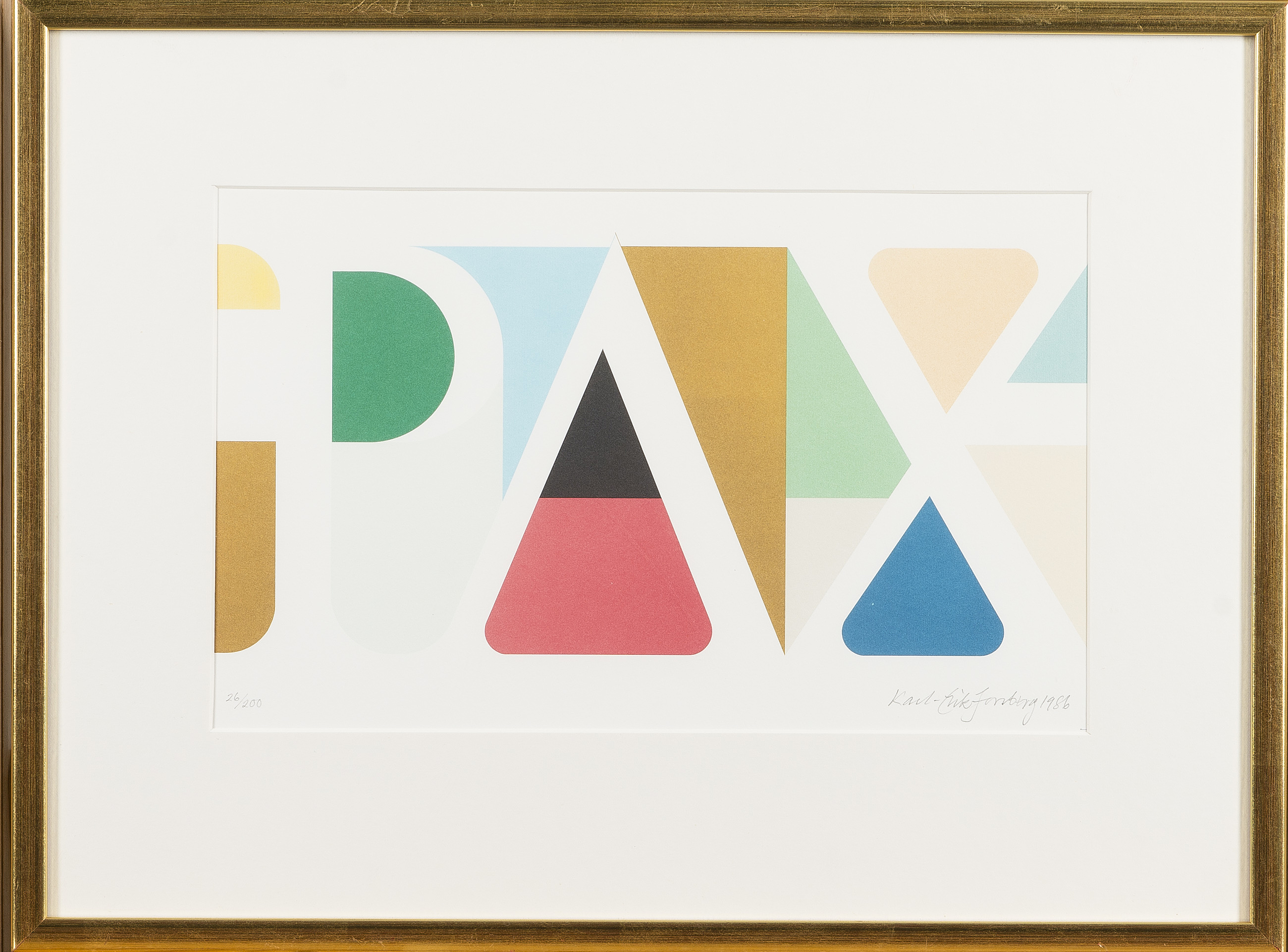 KARL-ERIK FORSBERG, colour lithograph, signed and dated 1986, numbered ...