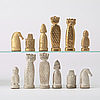A Stig Lindberg stoneware chess set, Gustavsberg, Sweden 1970's ...