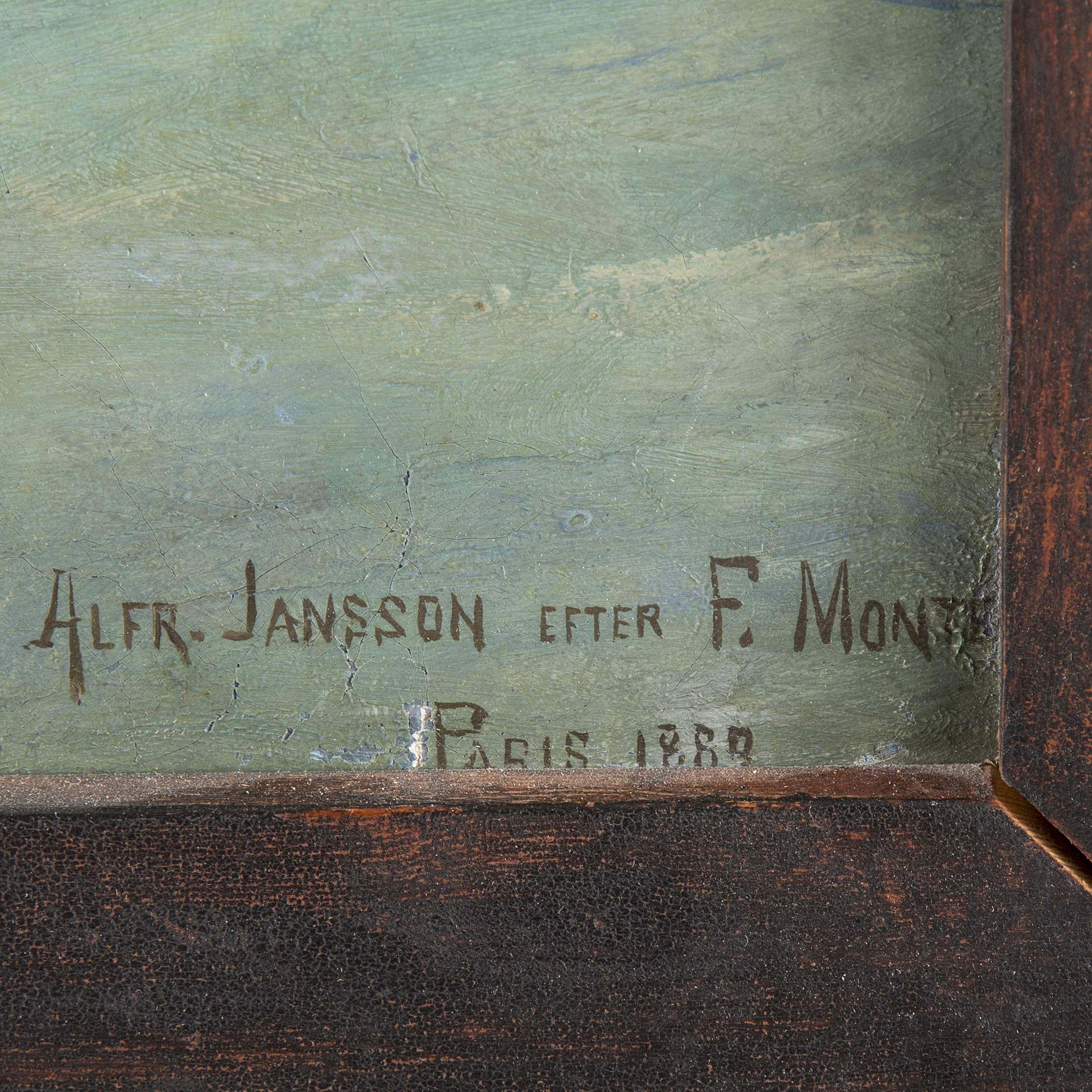 ALFRED JANSSON, oil on canvas, signed Alfr. Jansson "efter [after] F ...