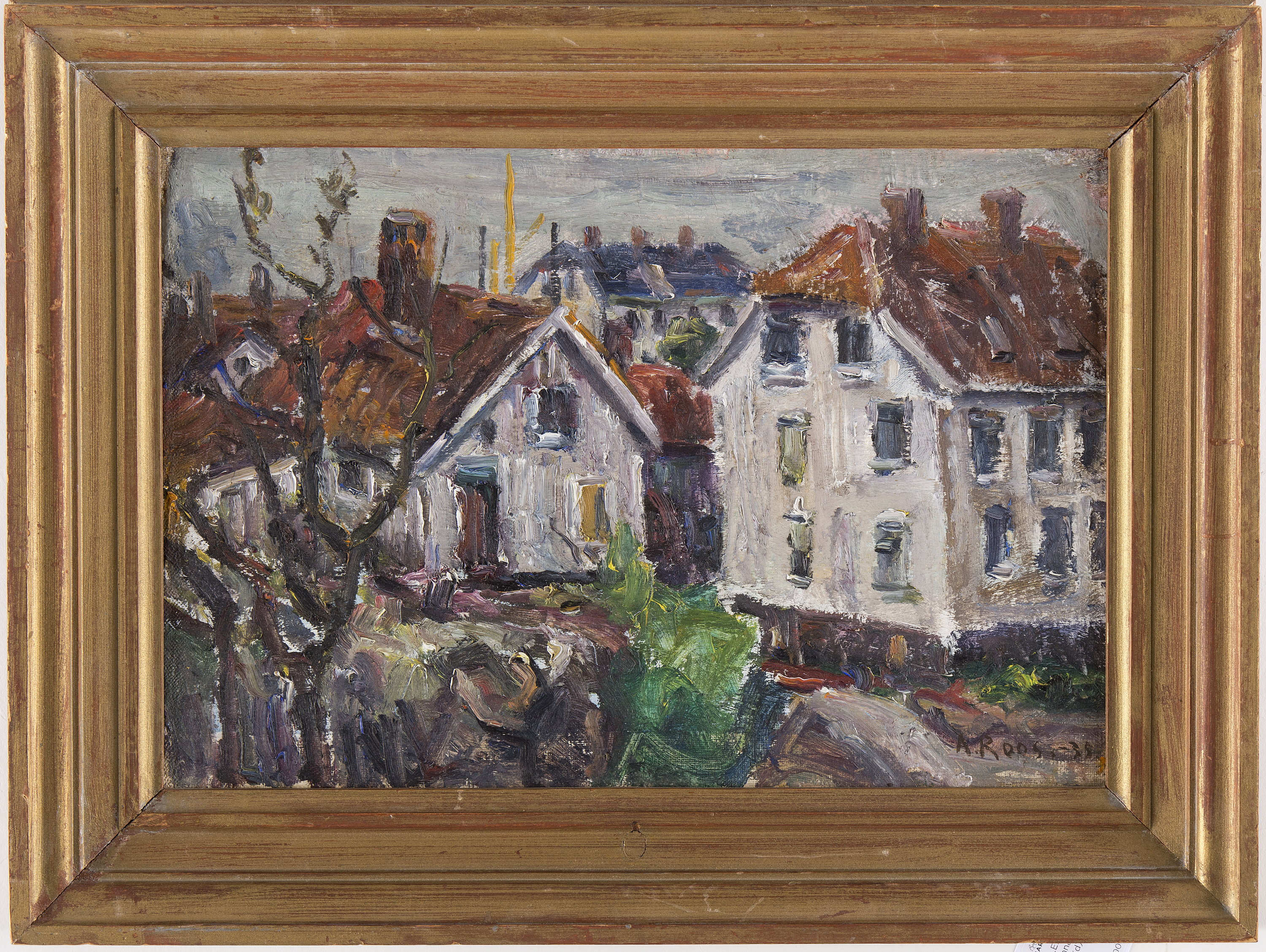 ALEXANDER ROOS, olja på pannå, signerad A. Roos och otydligt daterad ...