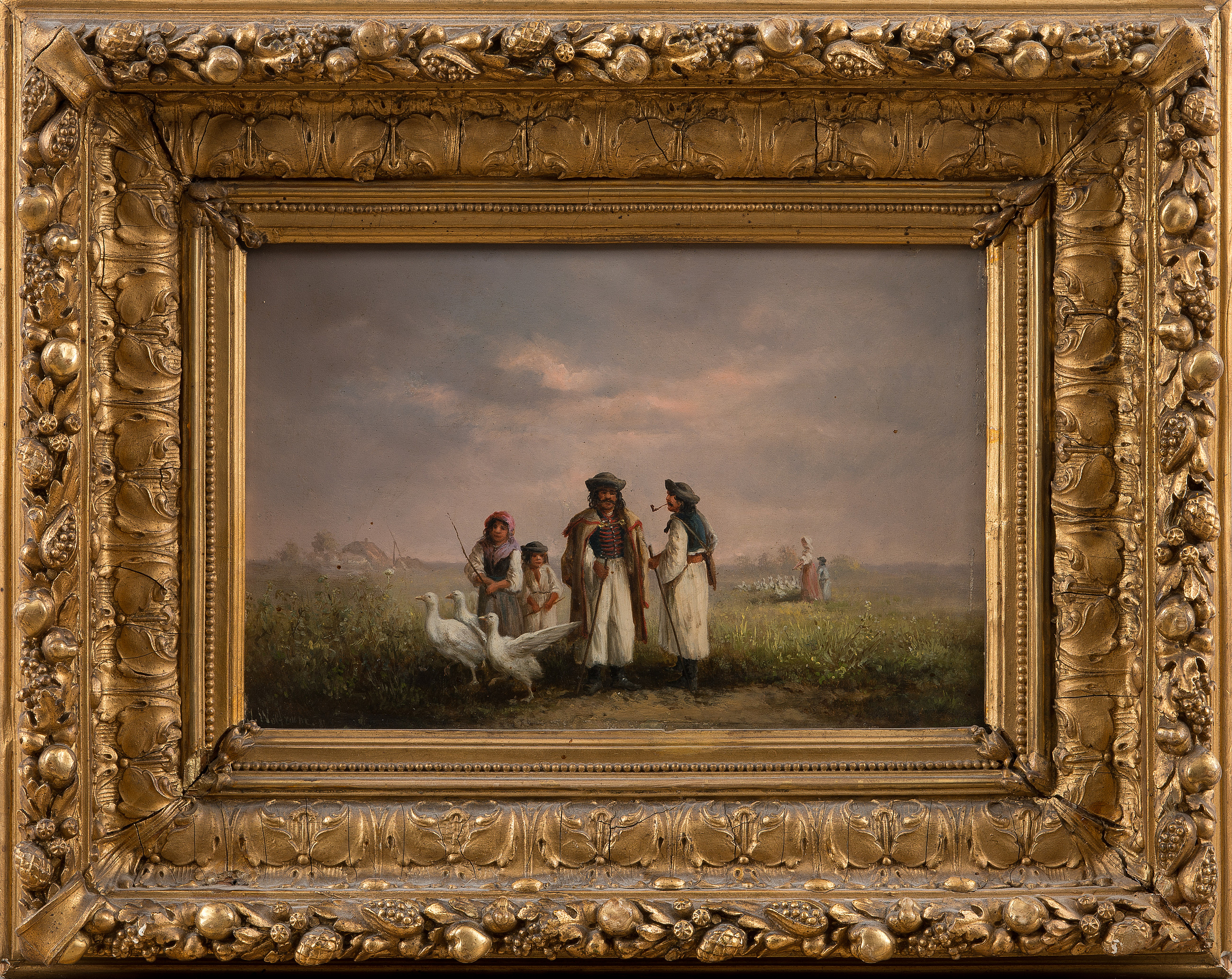 JOSEPH WOLFRAM, (act. 1860-1873), SHEPHERDS ON THE PANNONIAN STEPPE ...