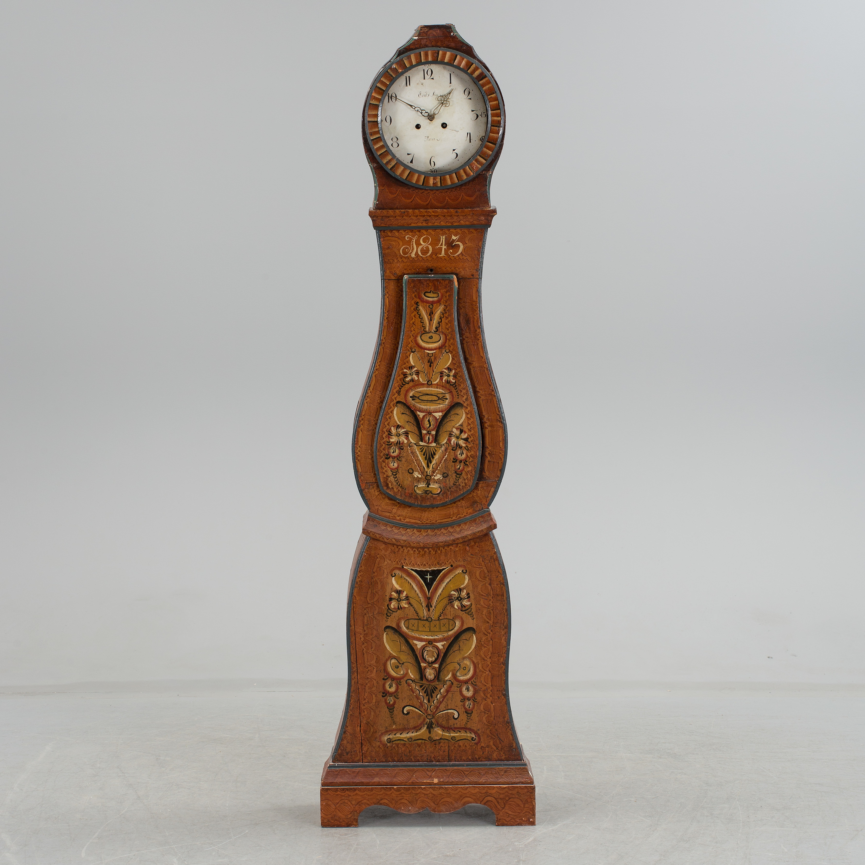 An 19th century long case clock, Folk Art, Dalarna Sweden. - Bukowskis