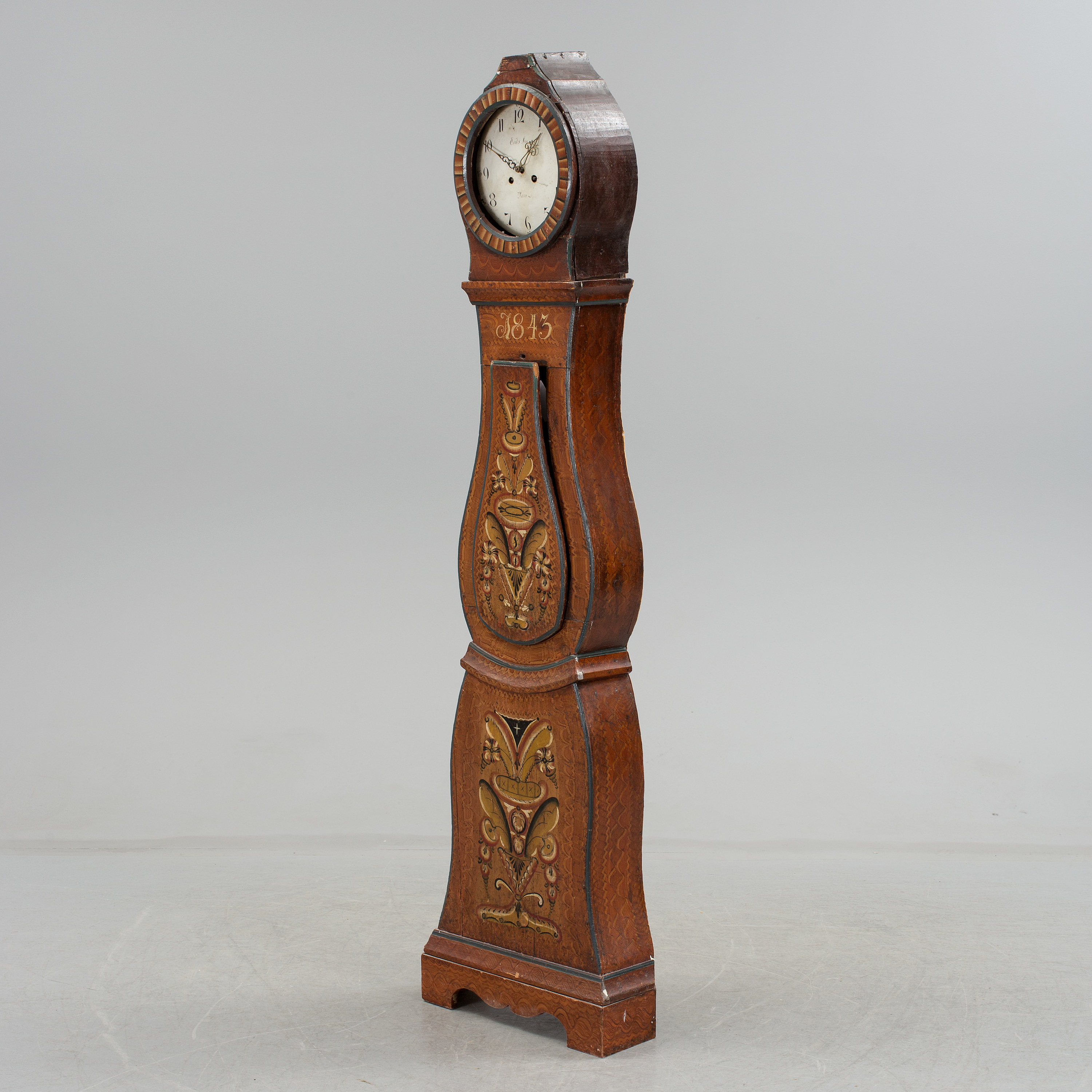 An 19th century long case clock, Folk Art, Dalarna Sweden. - Bukowskis